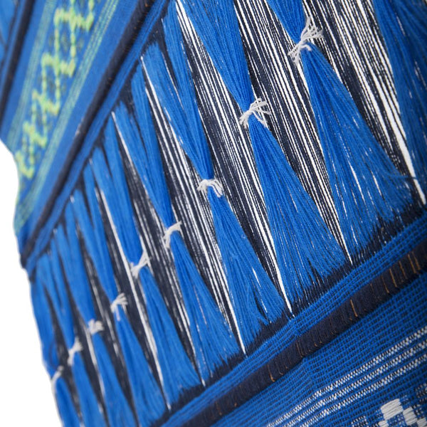 Large Blue Woven Pattern Vintage Textile Art - Gil & Roy Props