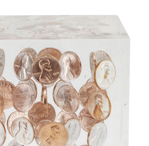 Large Penny Cube Paperweight (A+D) - Gil & Roy Props