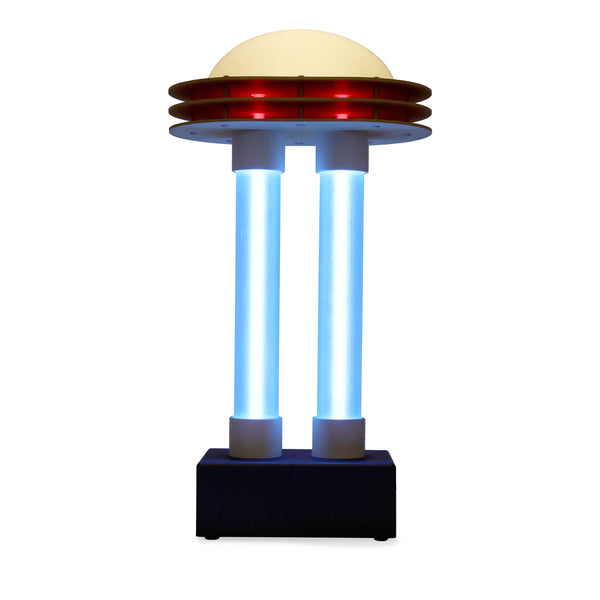 Sci-Fi Futuristic Table Lamp With Blue Columns - Gil & Roy Props
