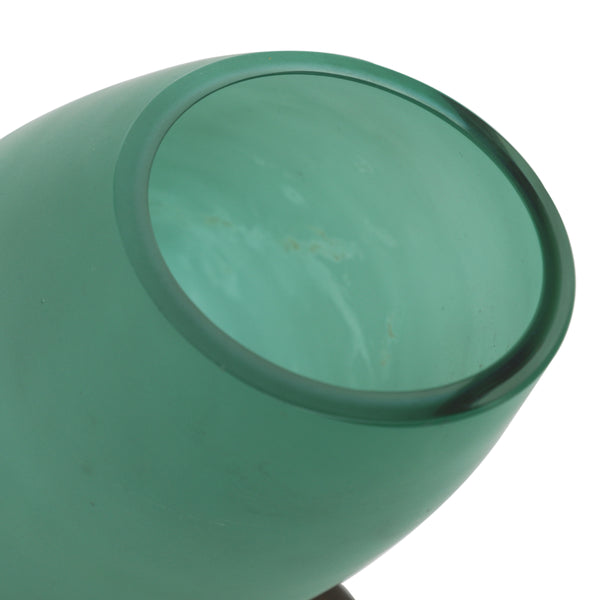 Green Frosted Glass Vase with Metal Legs (A+D) - Gil & Roy Props