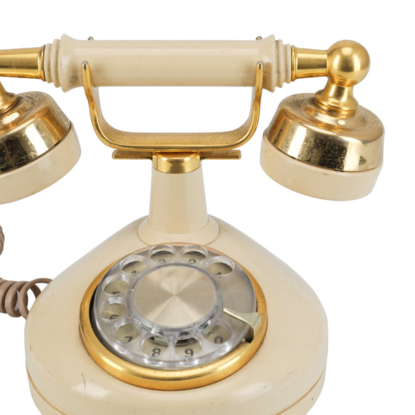Cream & Gold Rotary Phone - Gil & Roy Props