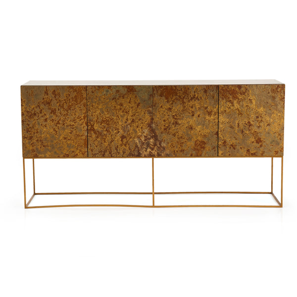Milo Baughman Mottled Gold Console - Gil & Roy Props