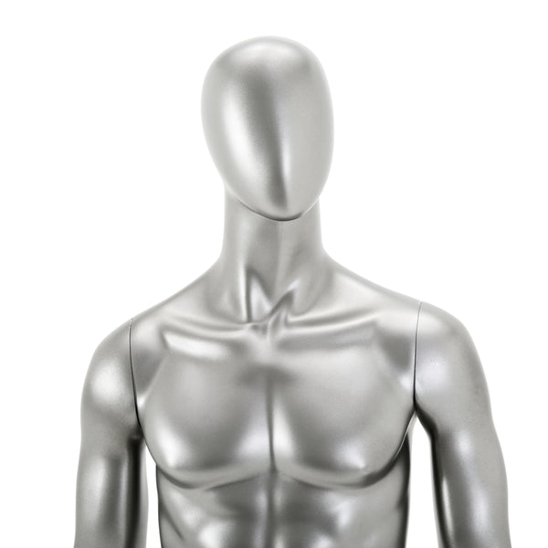 Silver Male Mannequin with Chrome Base - Gil & Roy Props