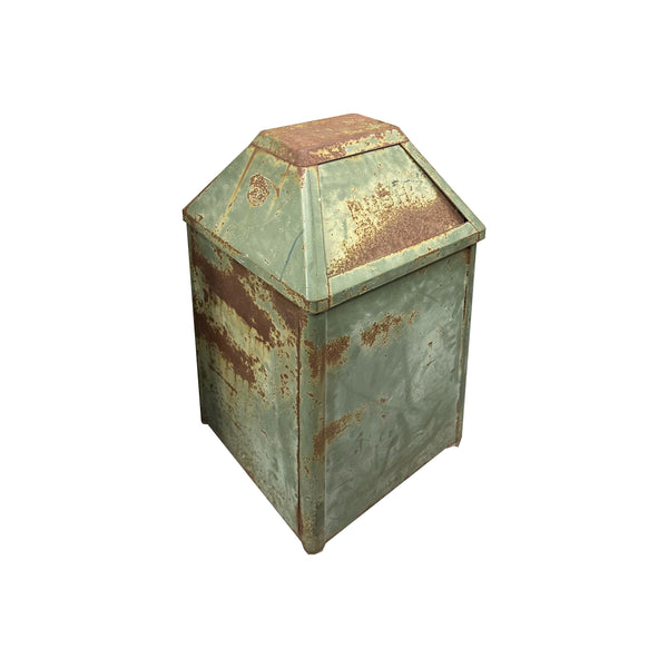 Green Rusted Metal Garbage Can - Gil & Roy Props