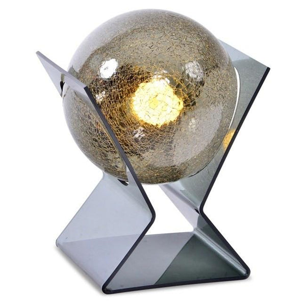 Black & Amber Crackle Glass Orb Sculpture - Gil & Roy Props