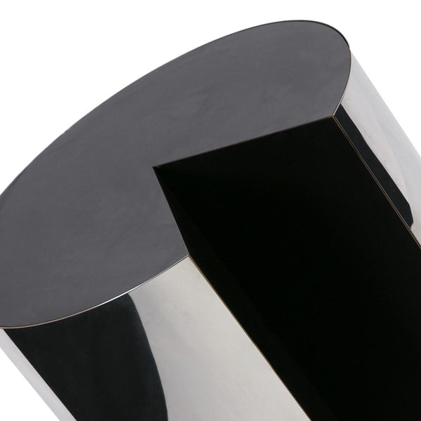 Chrome Cylinder Pie Slice Pedestal - Gil & Roy Props