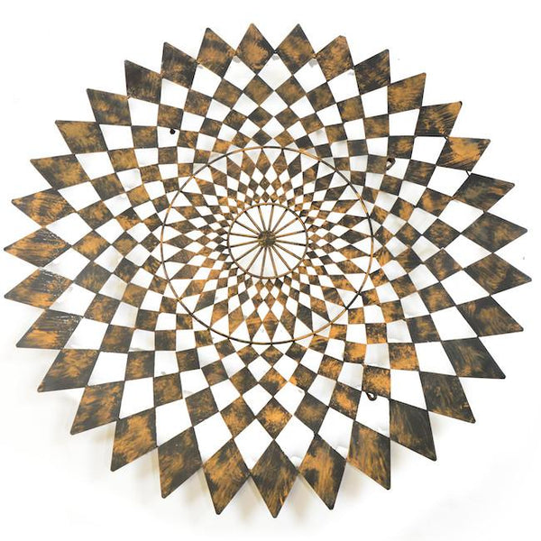 Brass Geometric Sun Wall Sculpture - Gil & Roy Props