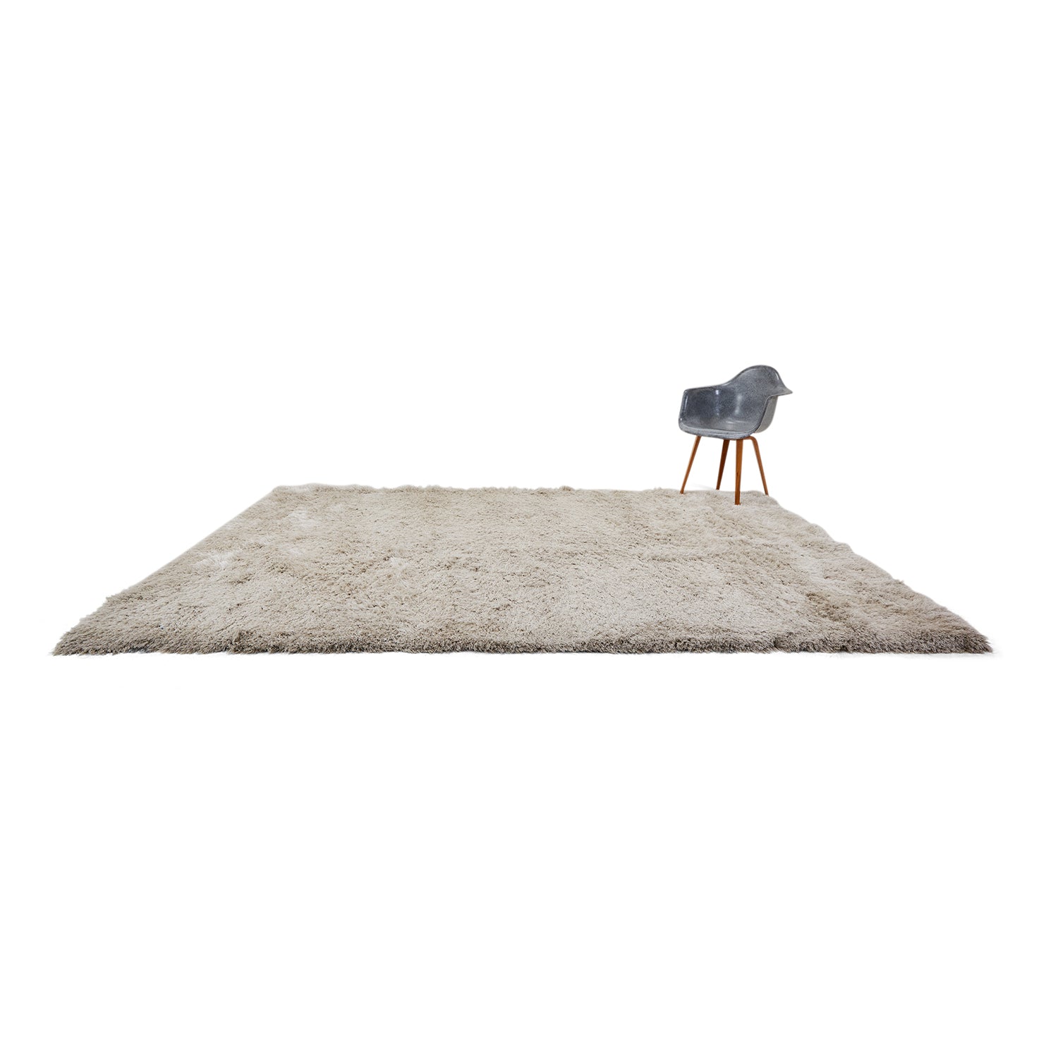 Large Modern Beige Fibers Shag Rug - Gil & Roy Props