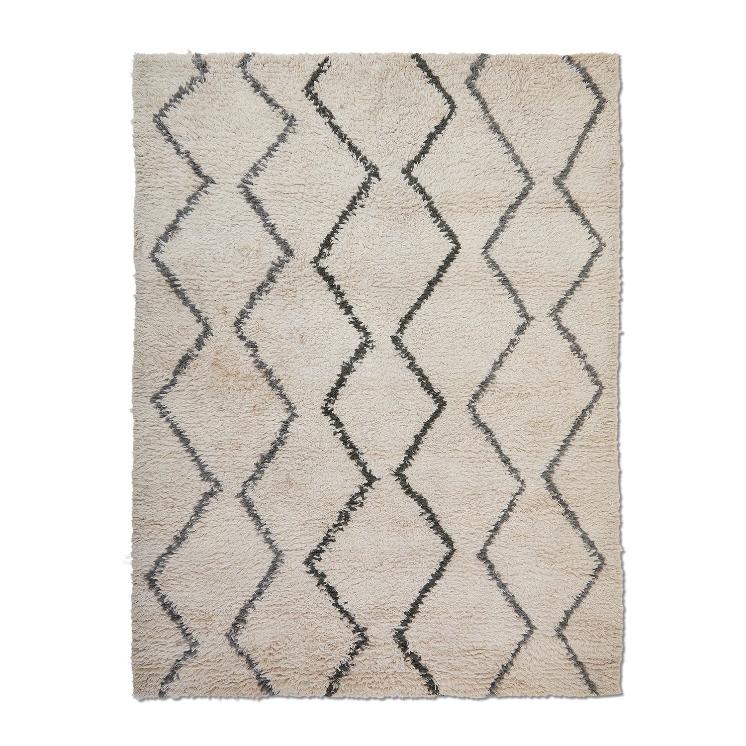 Large Cream Rug with Zig-Zag Pattern - Gil & Roy Props