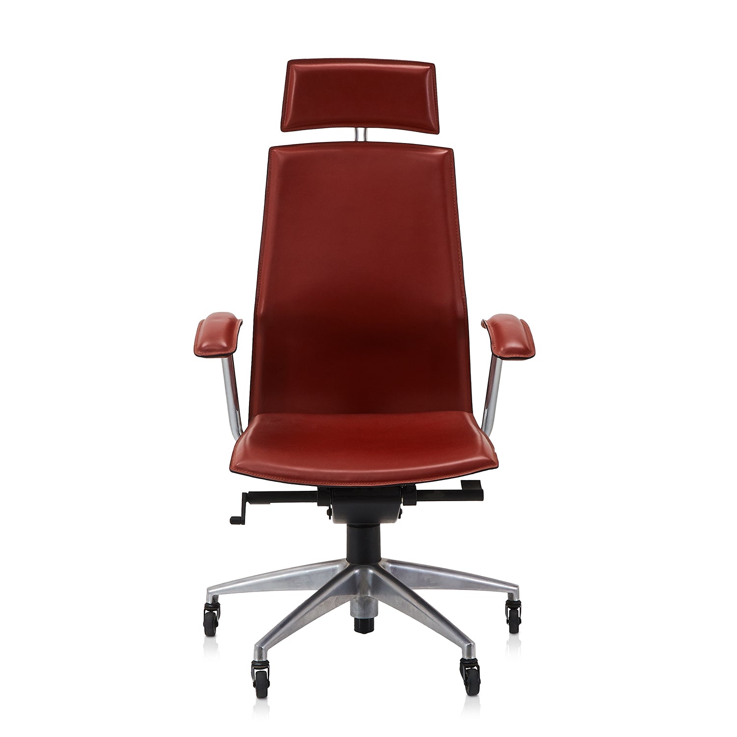 Red Leather Rolling Chair - Gil & Roy Props