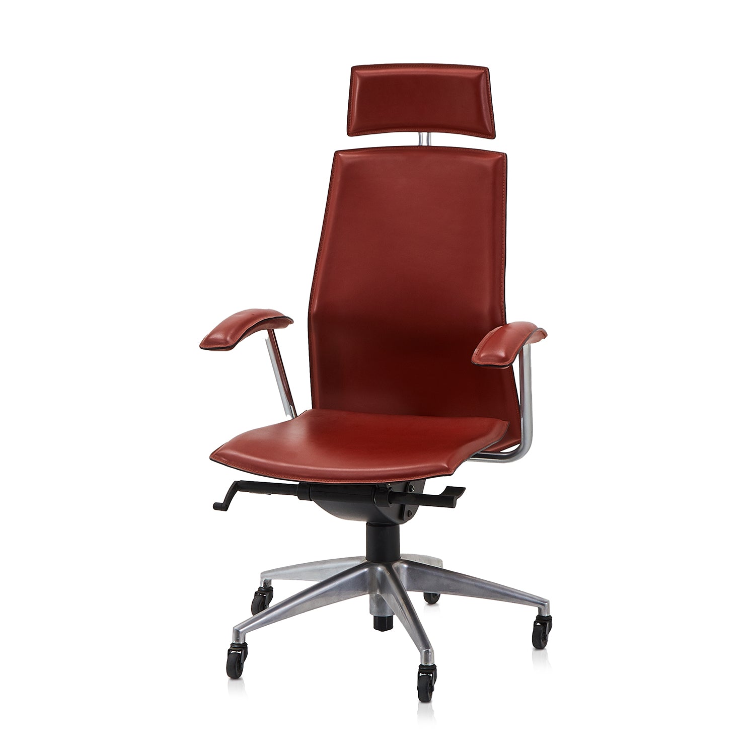 Red Leather Rolling Chair - Gil & Roy Props