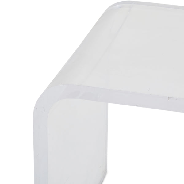 Small Clear Acrylic Waterfall Side Table - Gil & Roy Props