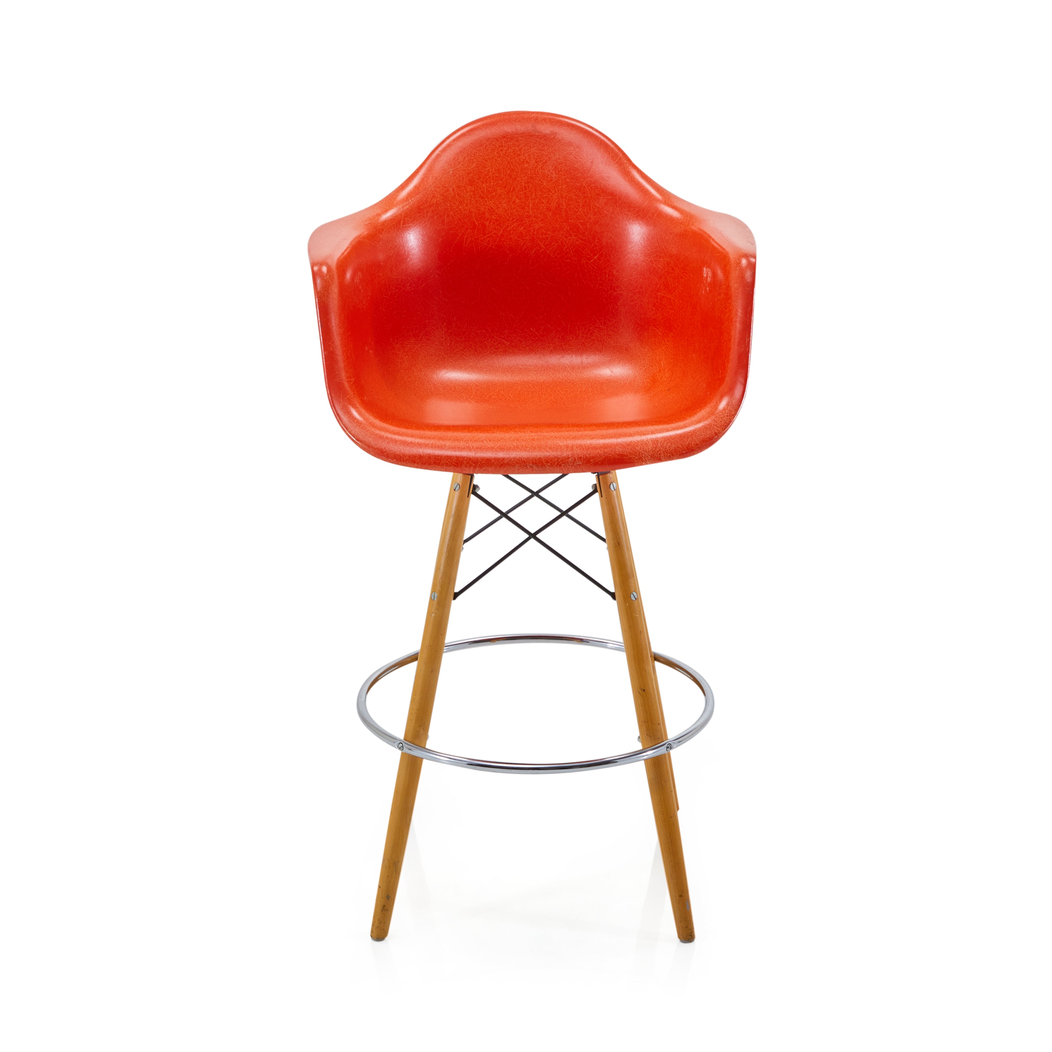 Shell Dowel Counter Stool with Wooden Base - Gil & Roy Props