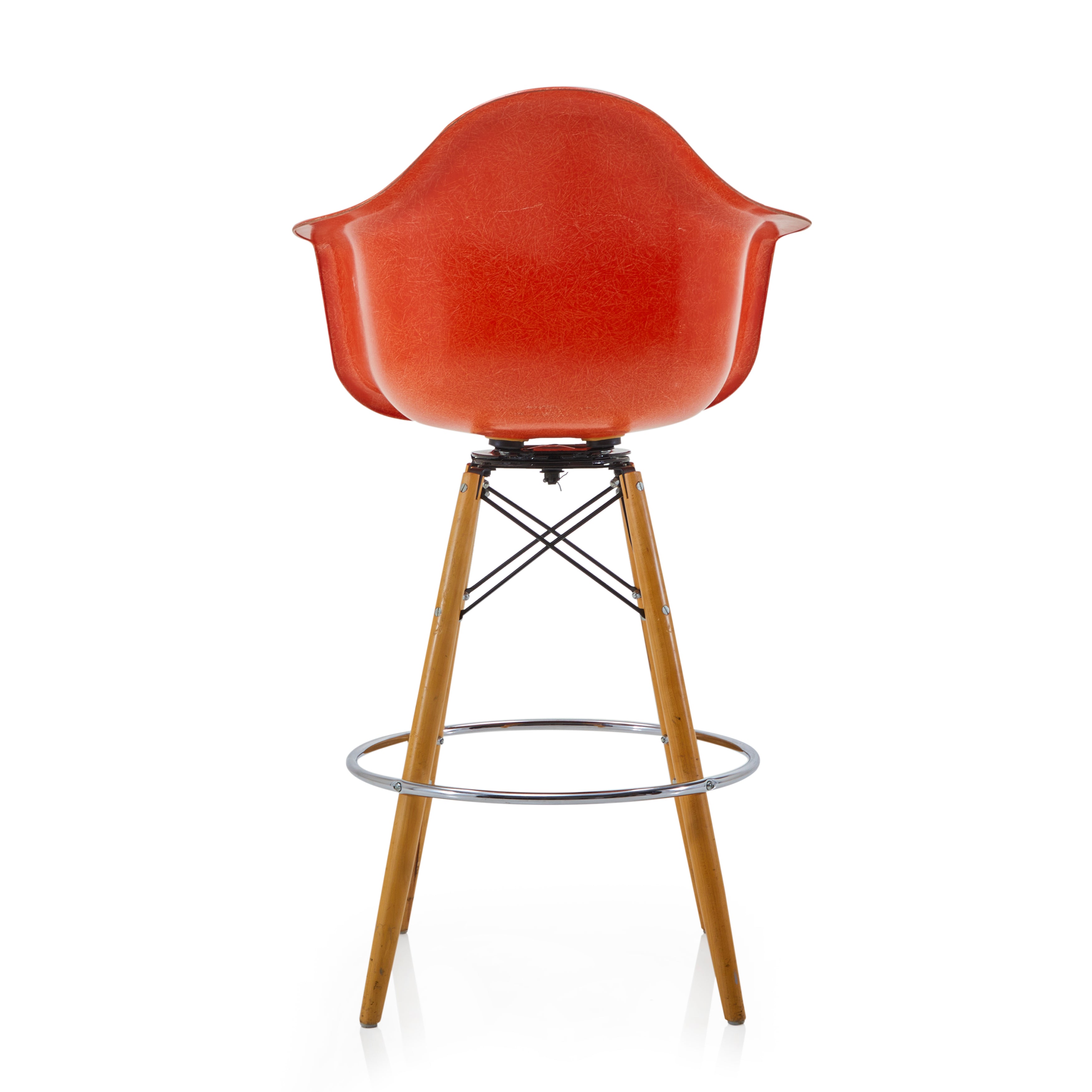 Shell Dowel Counter Stool with Wooden Base - Gil & Roy Props