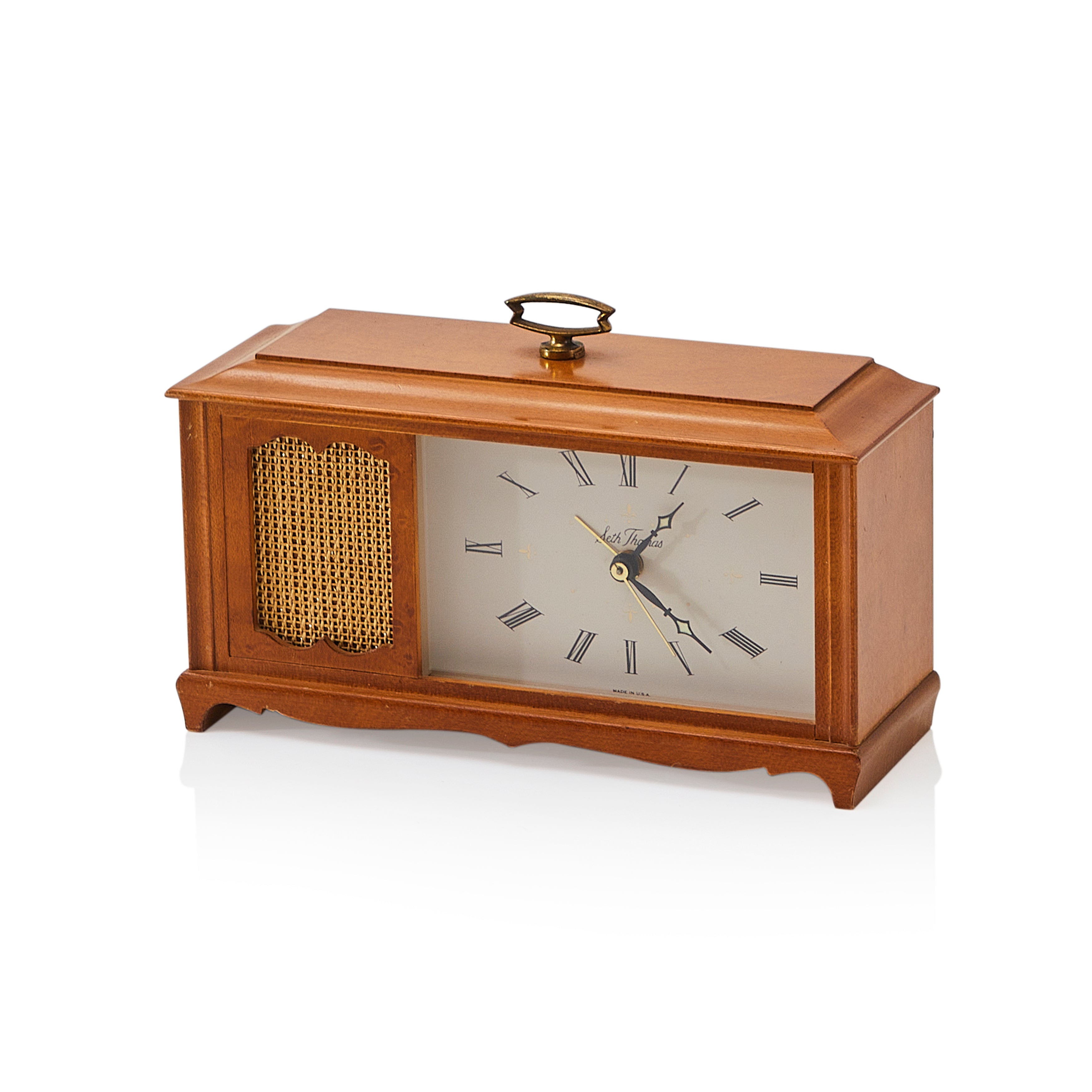 Wood Table Clock with Cane Detail - Gil & Roy Props