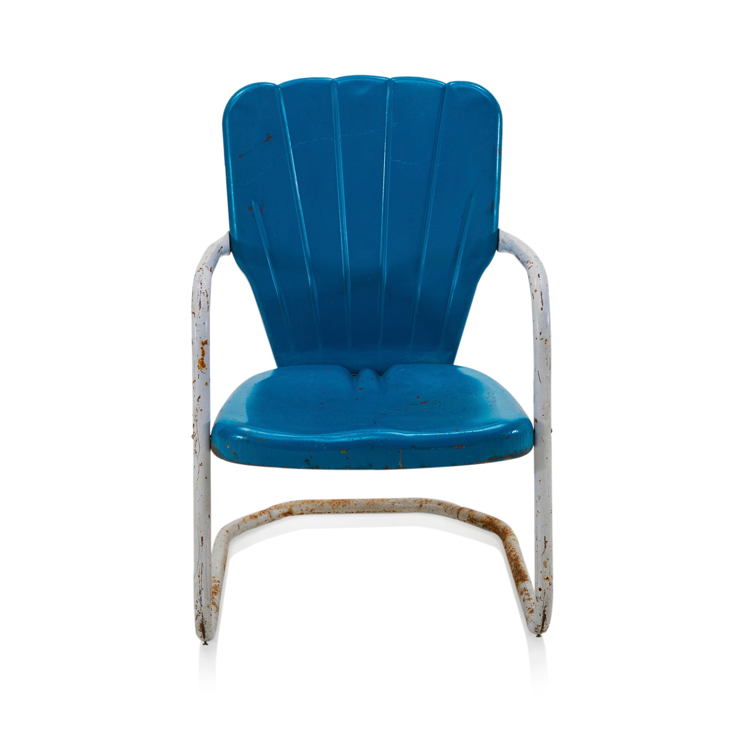 Blue Metal Rustic Chair - Gil & Roy Props
