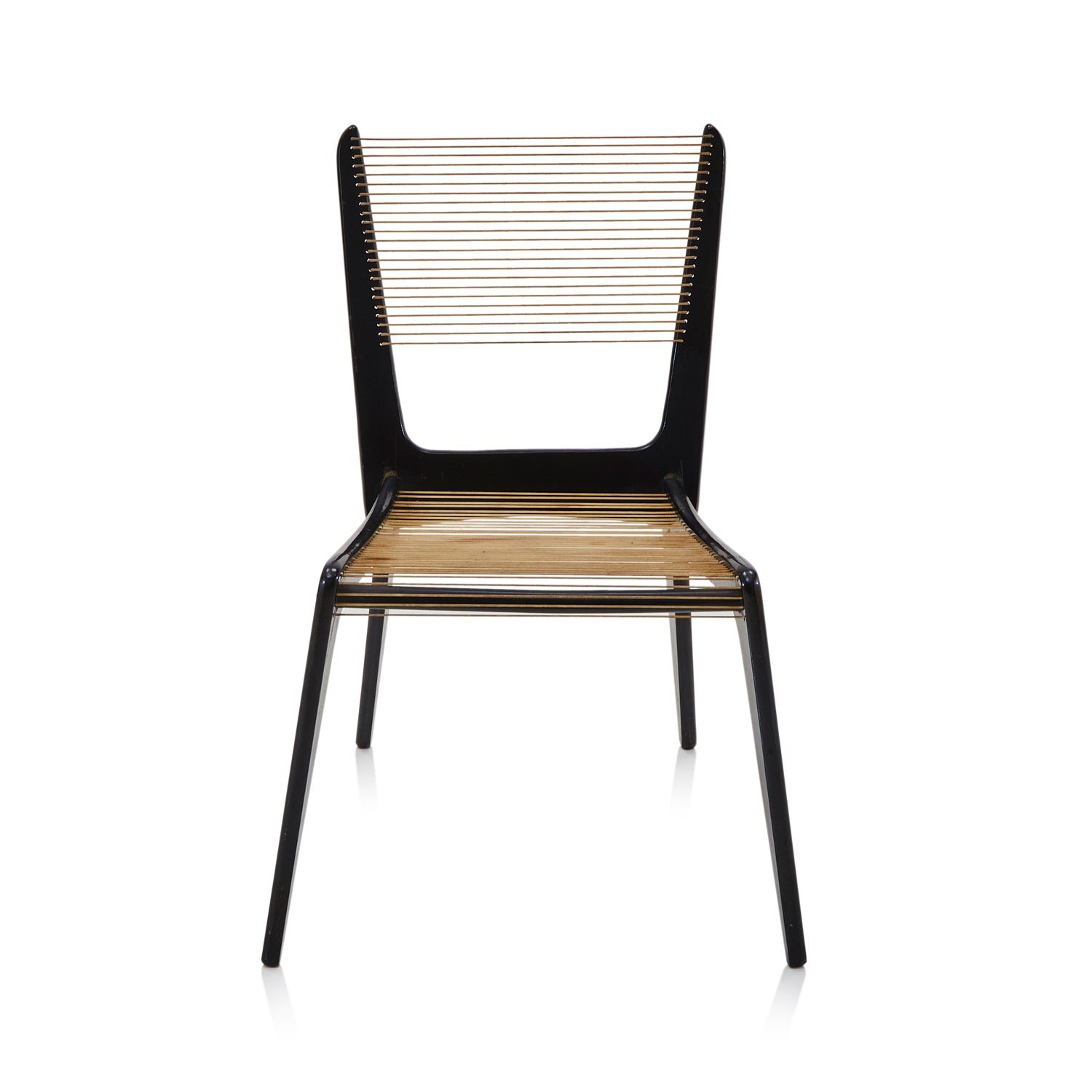 Black & Tan Modern String Side Chair - Gil & Roy Props