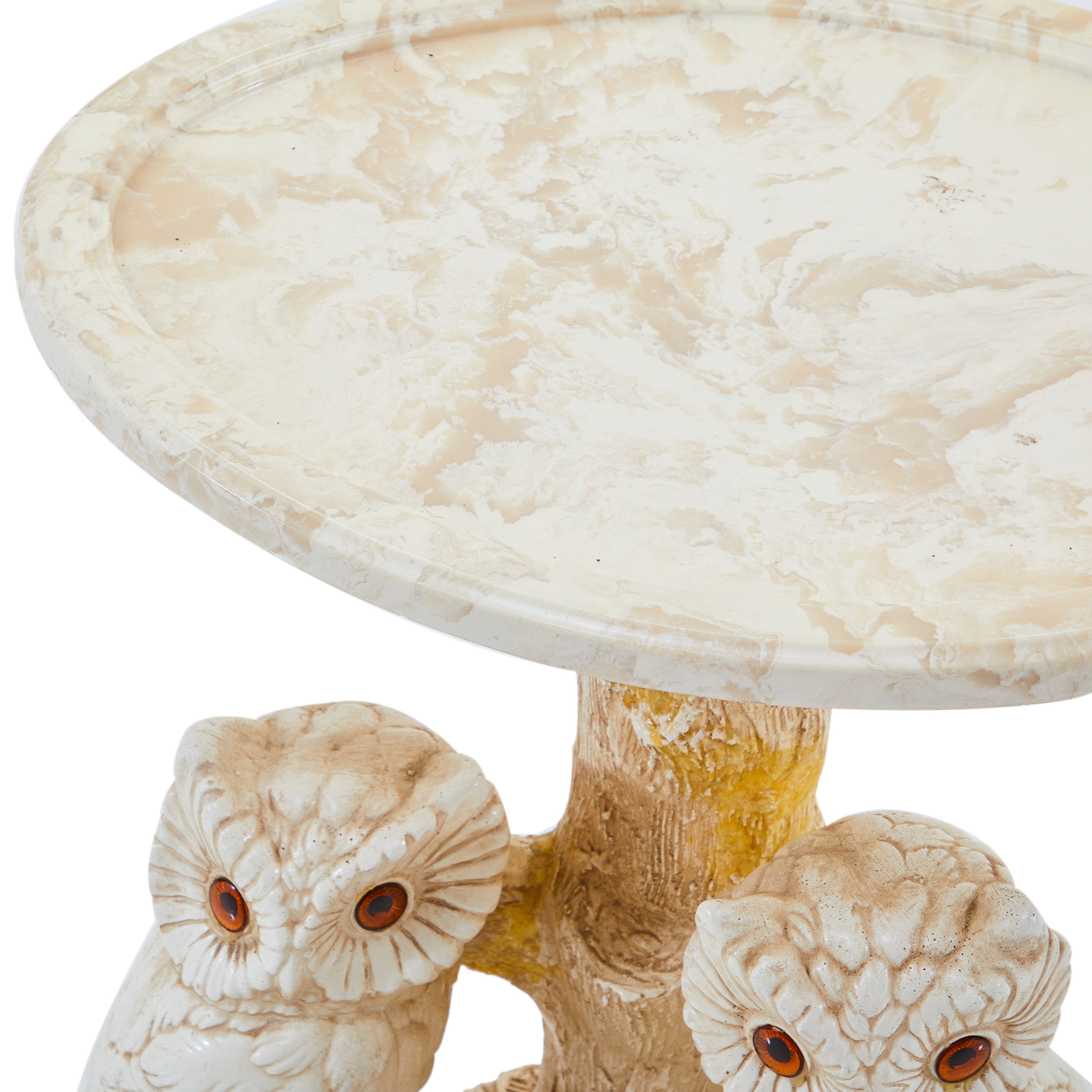 White Marble Baby Owl Side Table - Gil & Roy Props