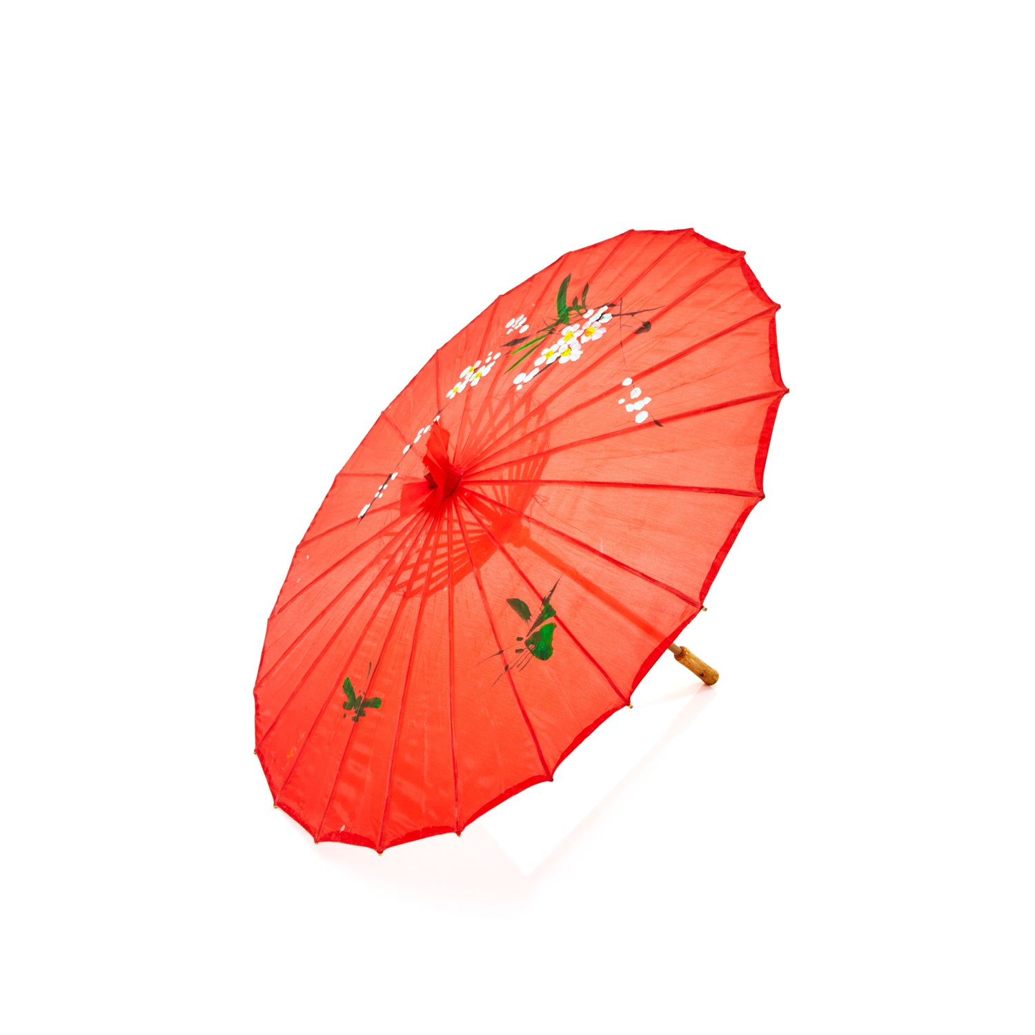 Red Asian Floral Parasol (A+D) - Gil & Roy Props