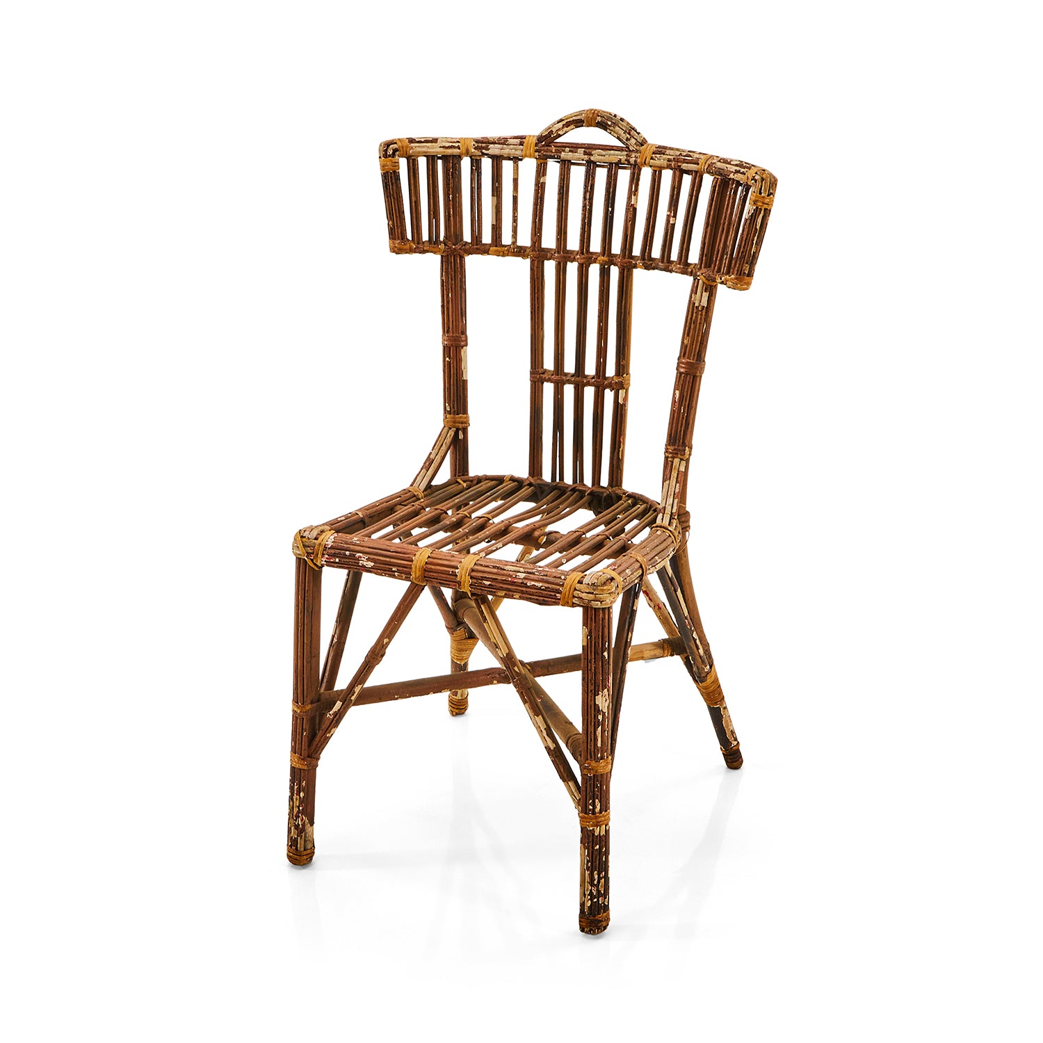 Rustic Wicker Chair with T-Shaped Back - Gil & Roy Props