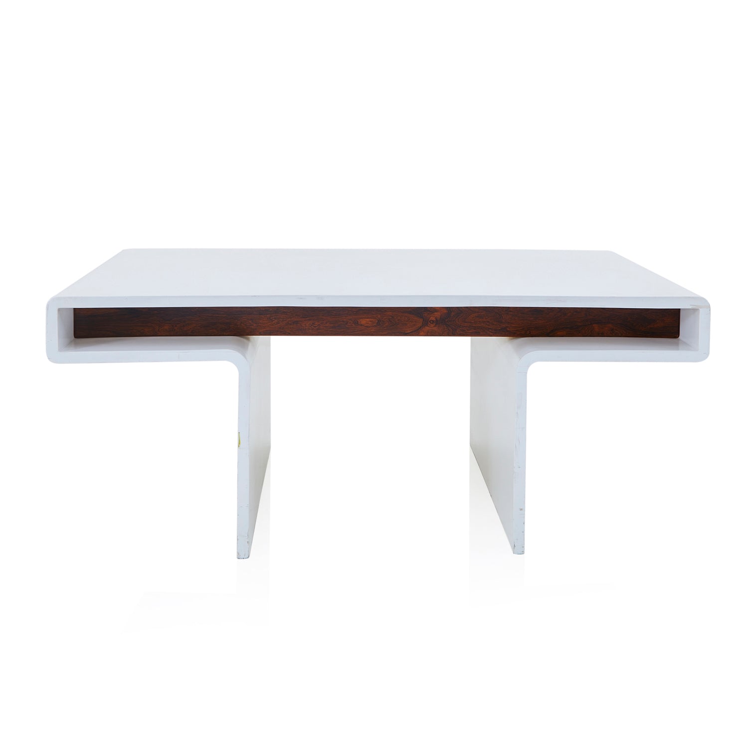 White Mod Desk with Wood Drawers - Gil & Roy Props