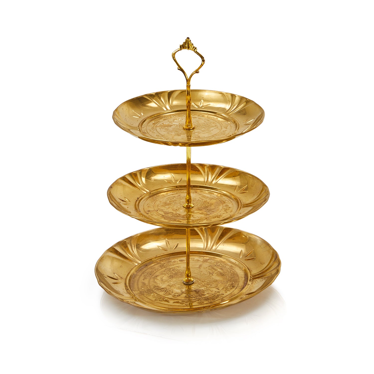 Gold Three Tier Serving Tray - Gil & Roy Props