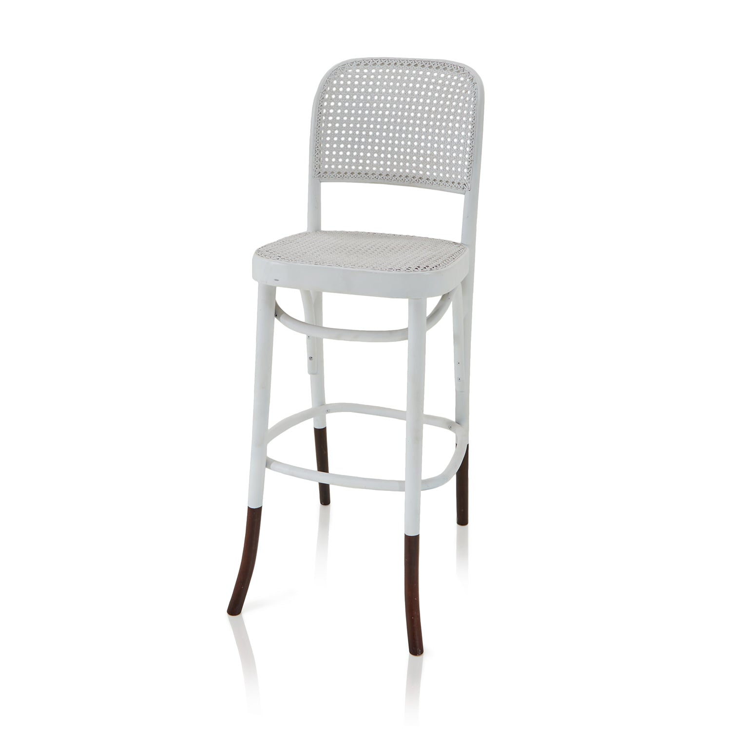 White Painted Cane Bar Stool - Gil & Roy Props