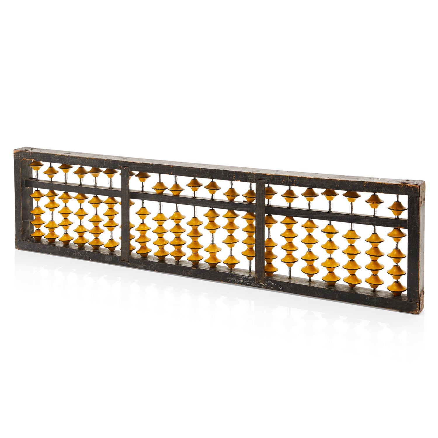 Black Large Rustic Wood Abacus with Yellow Counters (A+D) - Gil & Roy Props