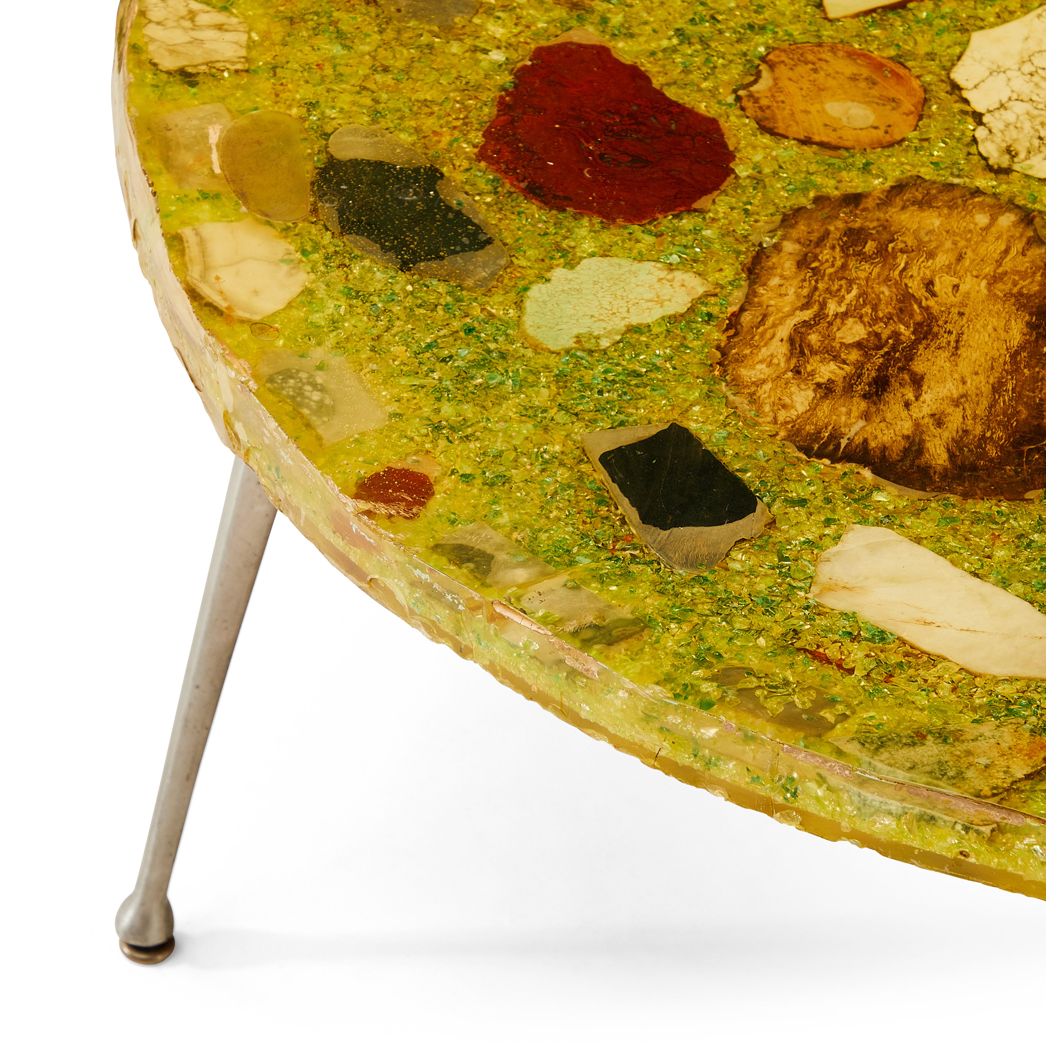 Resin Tiled Green Round Coffee Table - Gil & Roy Props