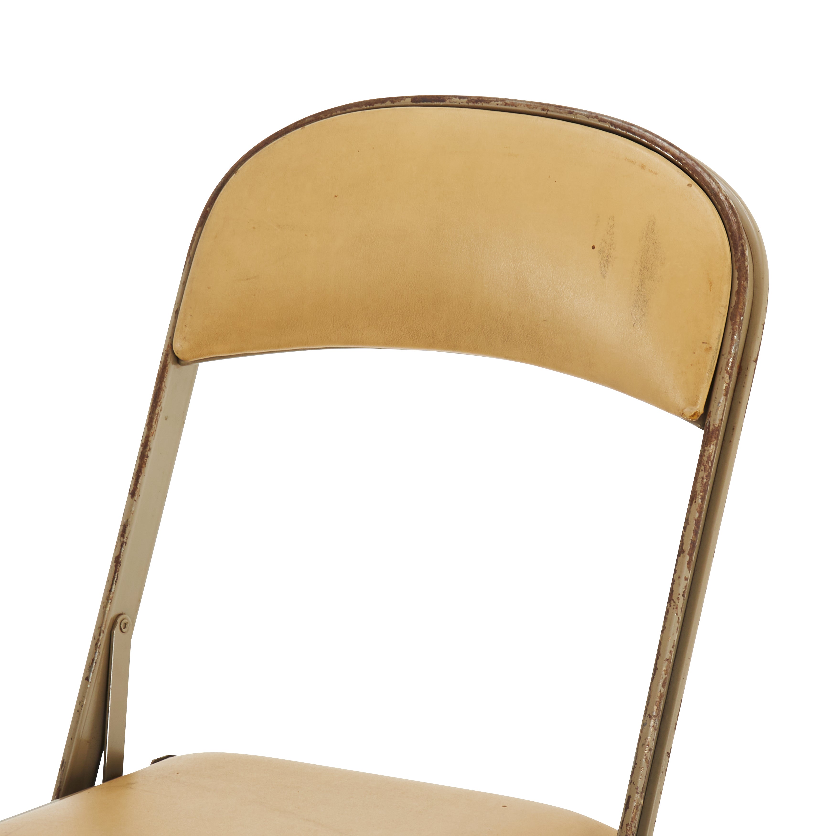 Tan Metal Folding Chair - Gil & Roy Props