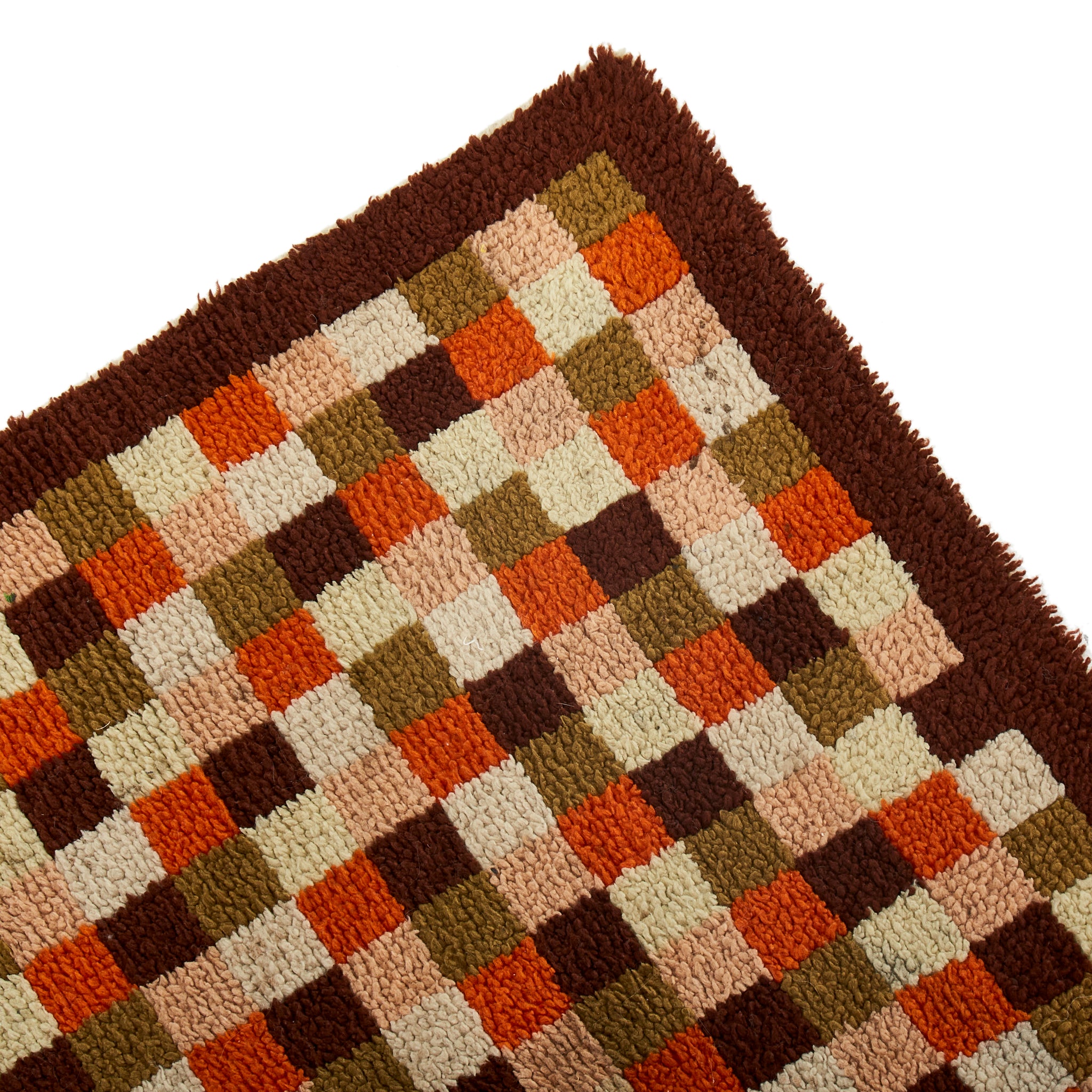 Orange & Green Checkerboard Rug - Gil & Roy Props