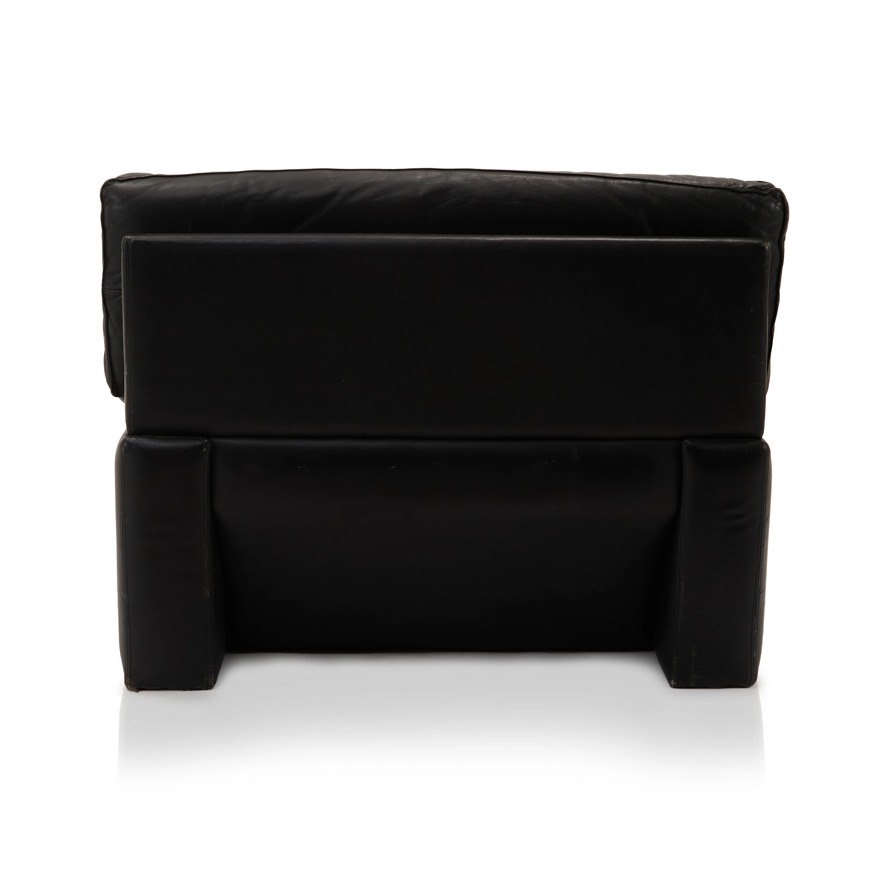 Black Leather Extra Wide Armchair - Gil & Roy Props