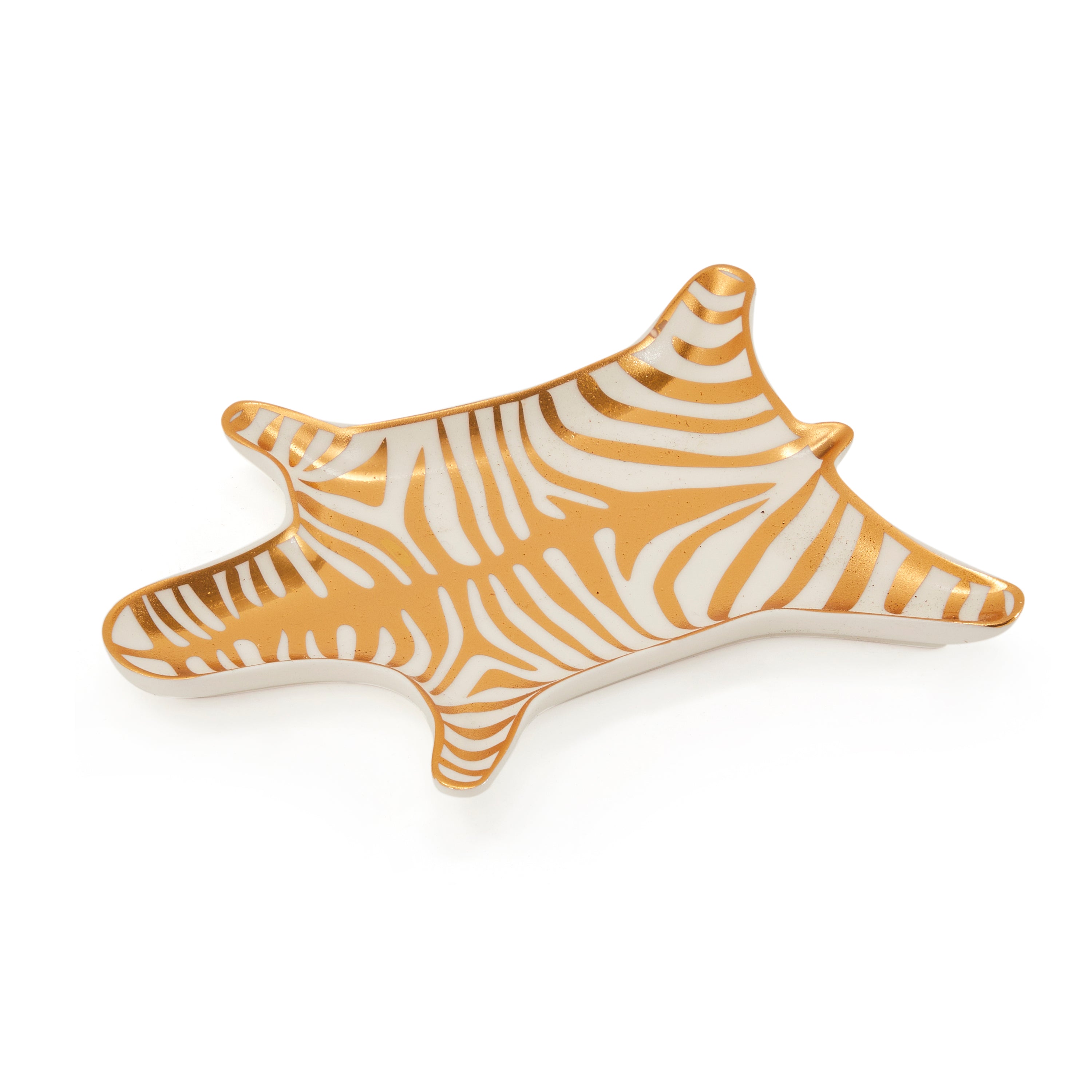 Gold & White Zebra Rug Ashtray (A+D) - Gil & Roy Props