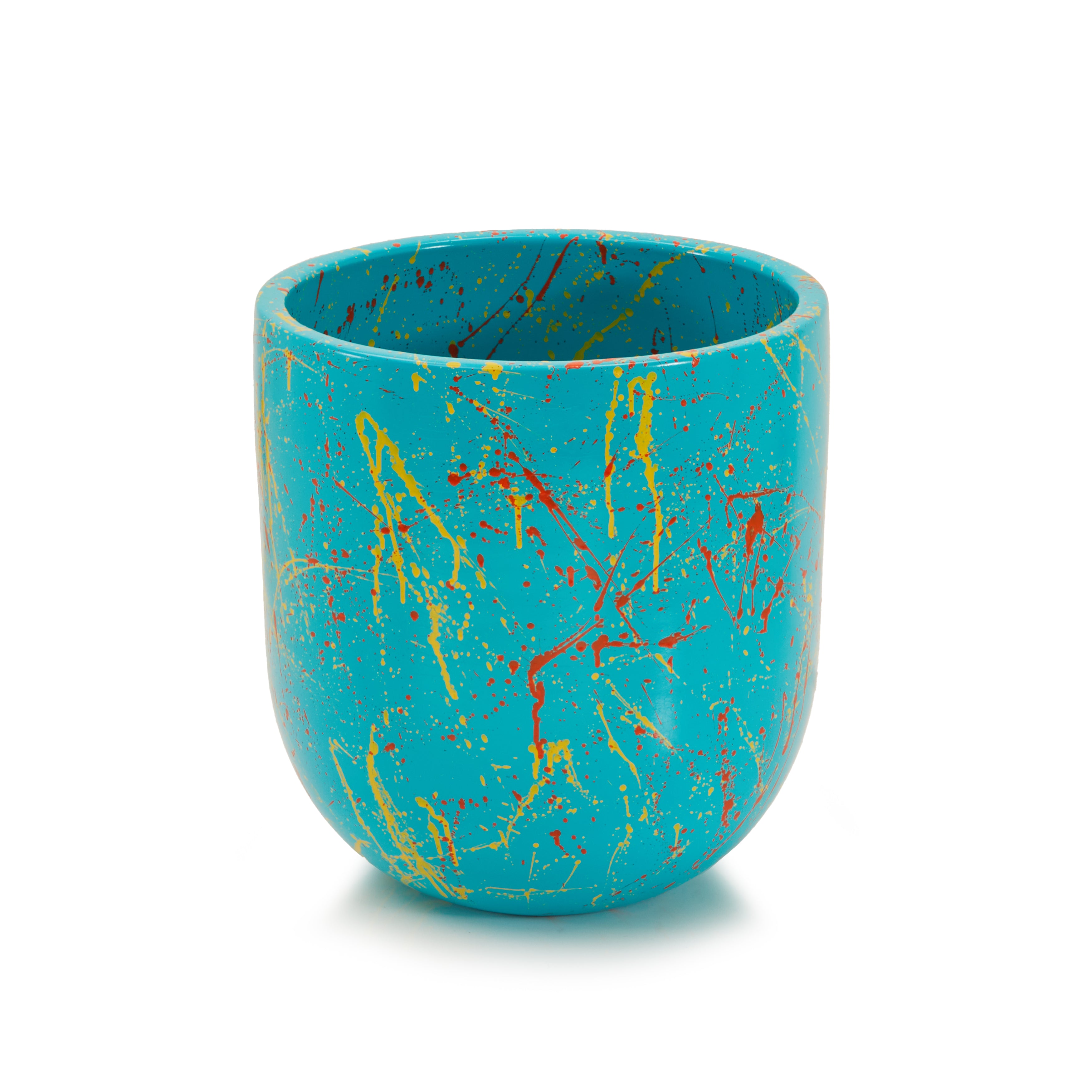 Blue Paint Splatter Planter Pot - Gil & Roy Props