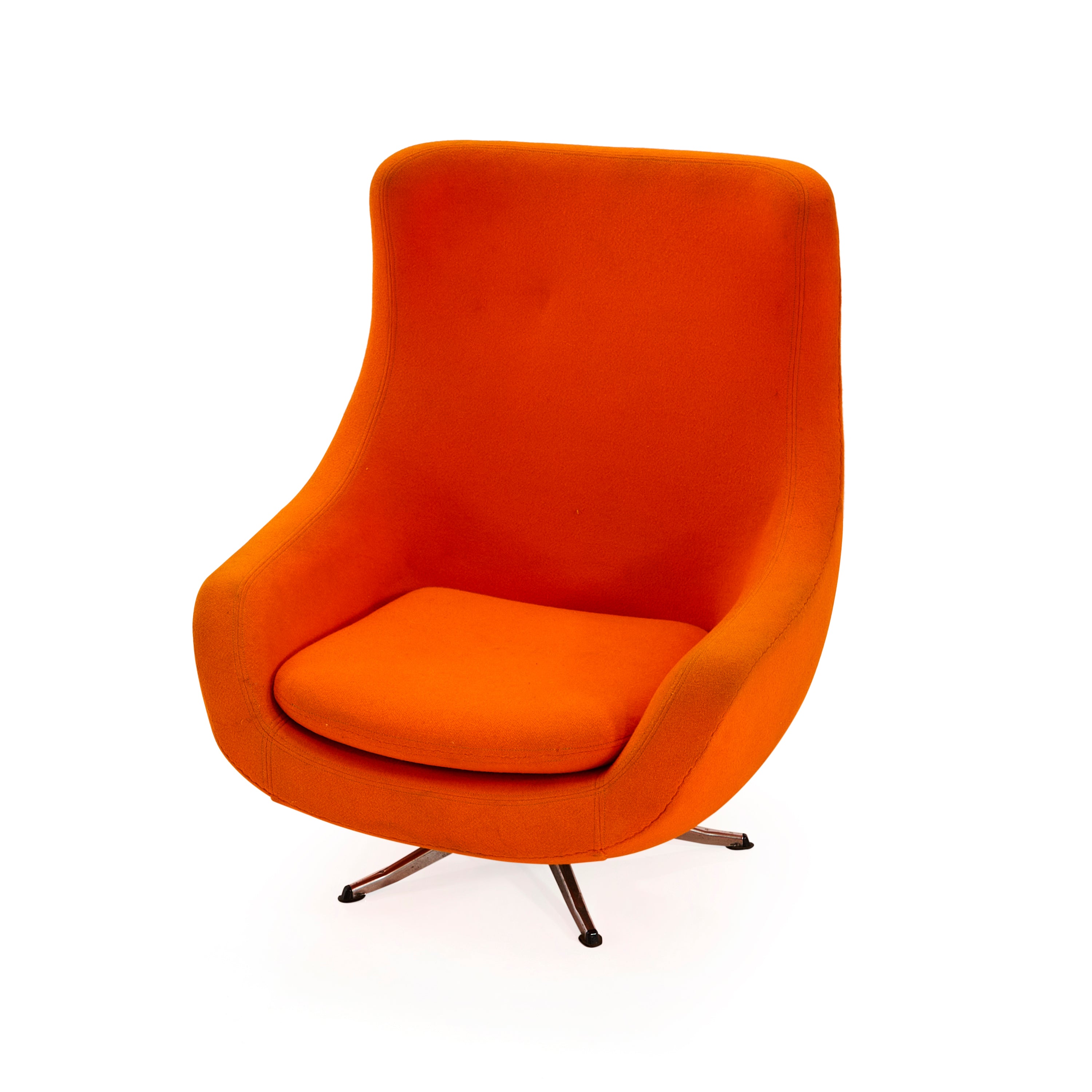 Orange High Back Mod Lounge Chair - Gil & Roy Props