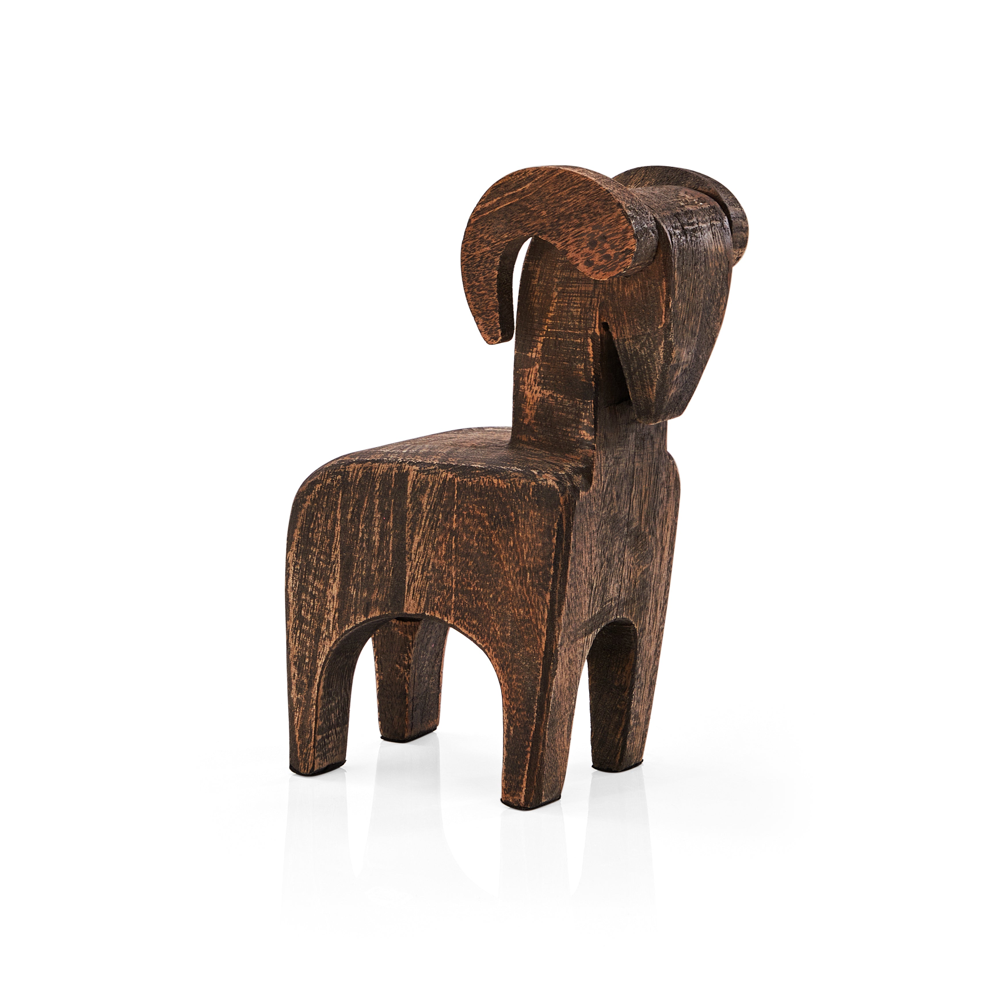 Wood Dark Ram Table Sculpture (A+D) - Gil & Roy Props
