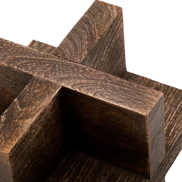 Wood Block Table Sculpture Dark (A+D) - Gil & Roy Props