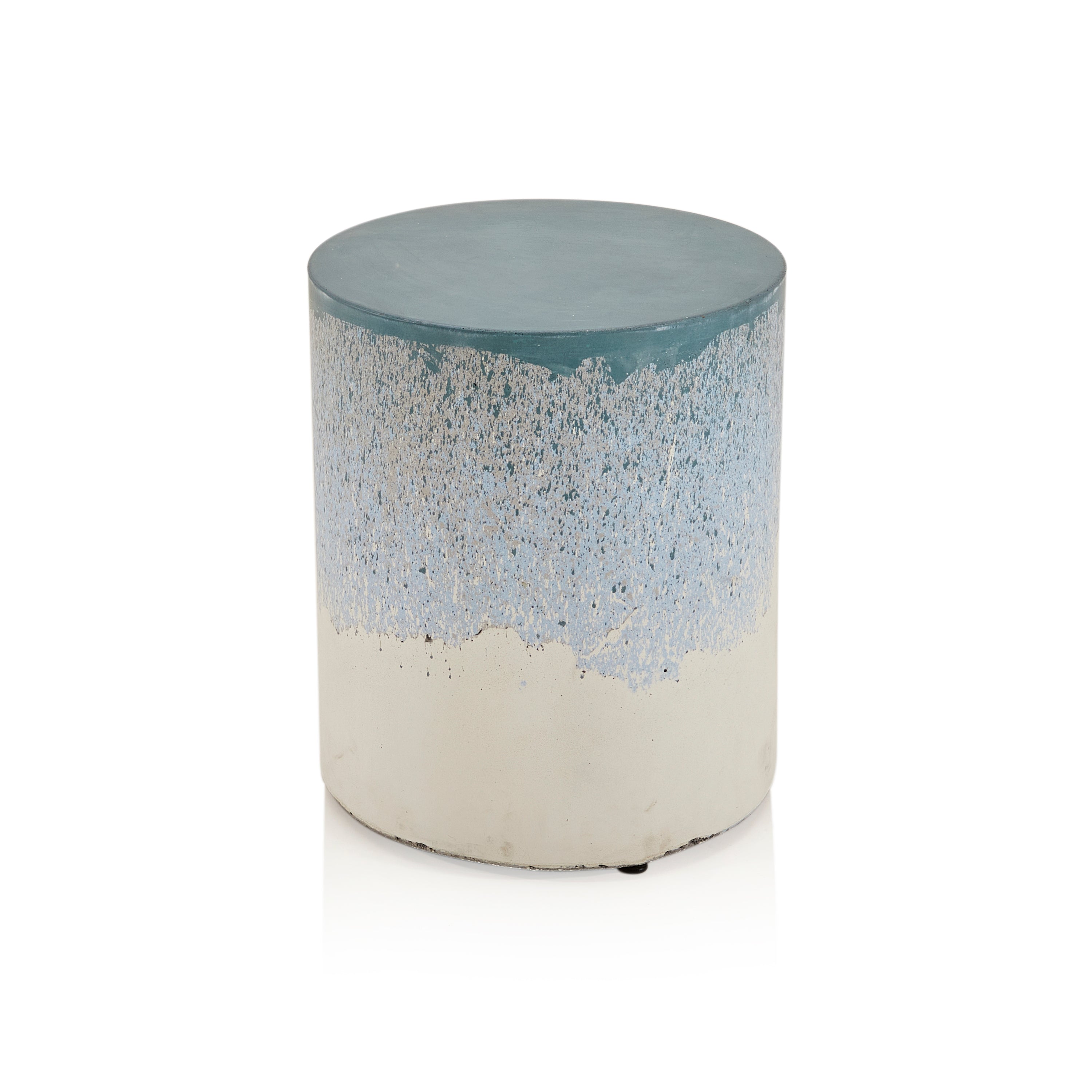 Blue Speckled Circular Stone Pedestal - Gil & Roy Props