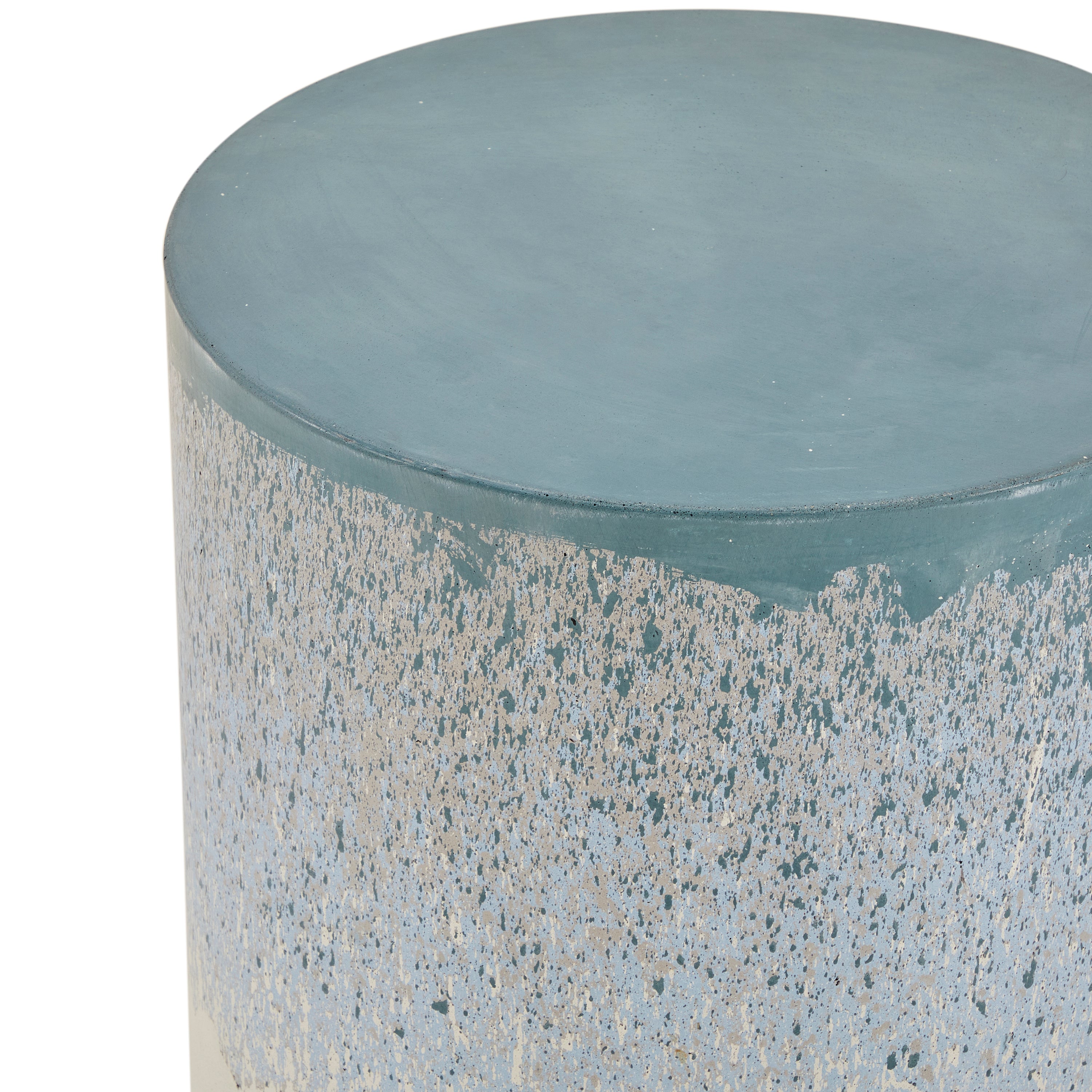 Blue Speckled Circular Stone Pedestal - Gil & Roy Props
