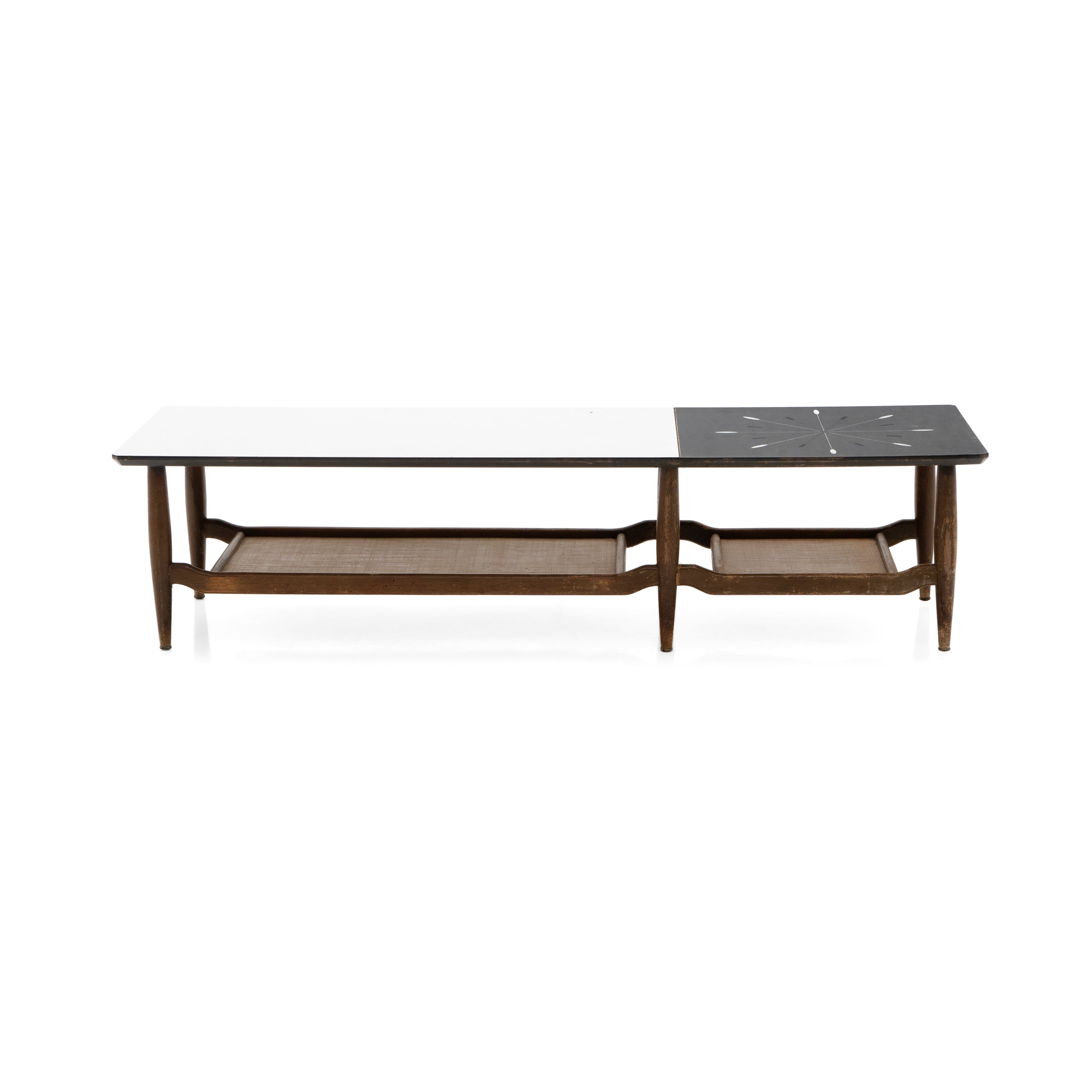 White & Black Modern Wood Rectangular Coffee Table - Gil & Roy Props