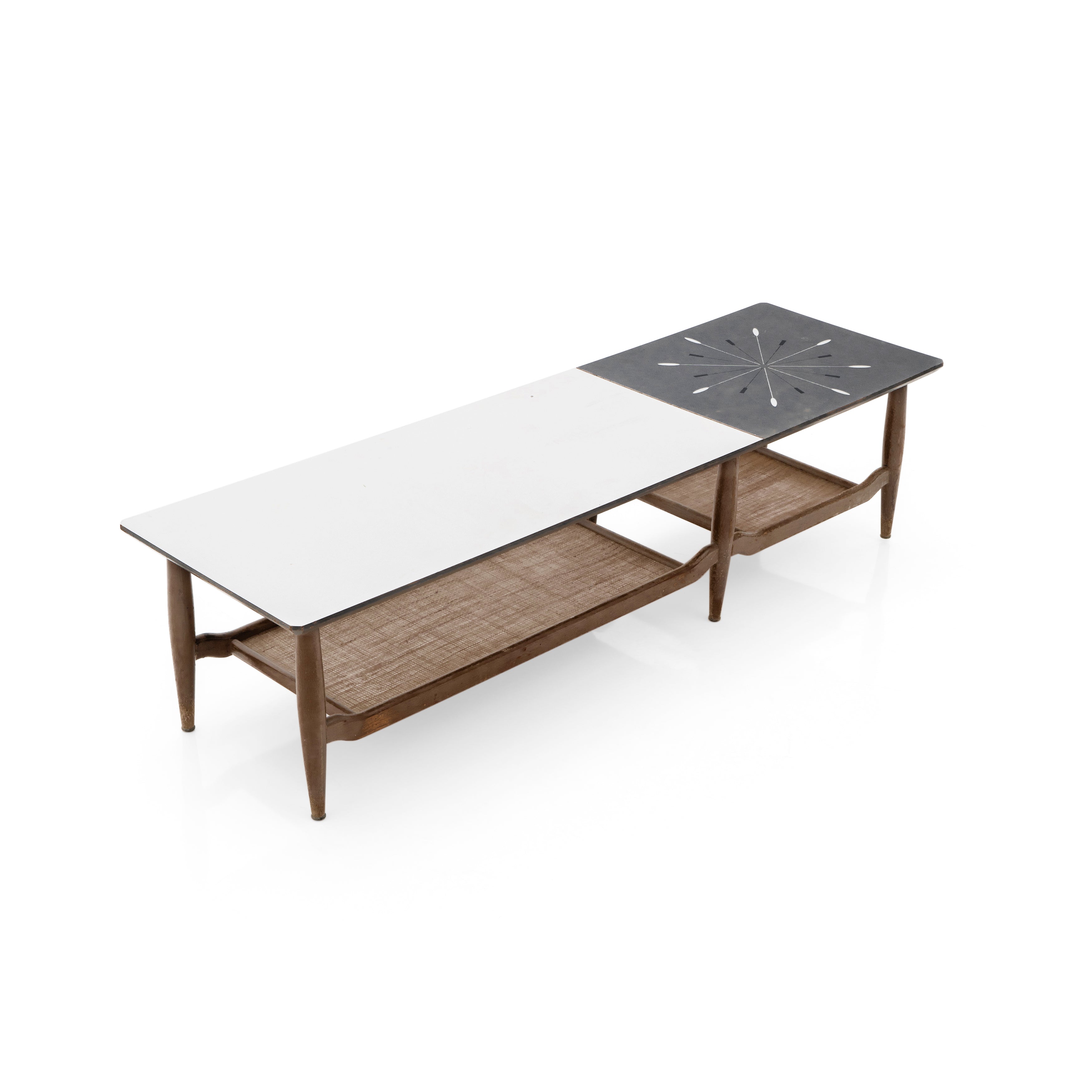 White & Black Modern Wood Rectangular Coffee Table - Gil & Roy Props