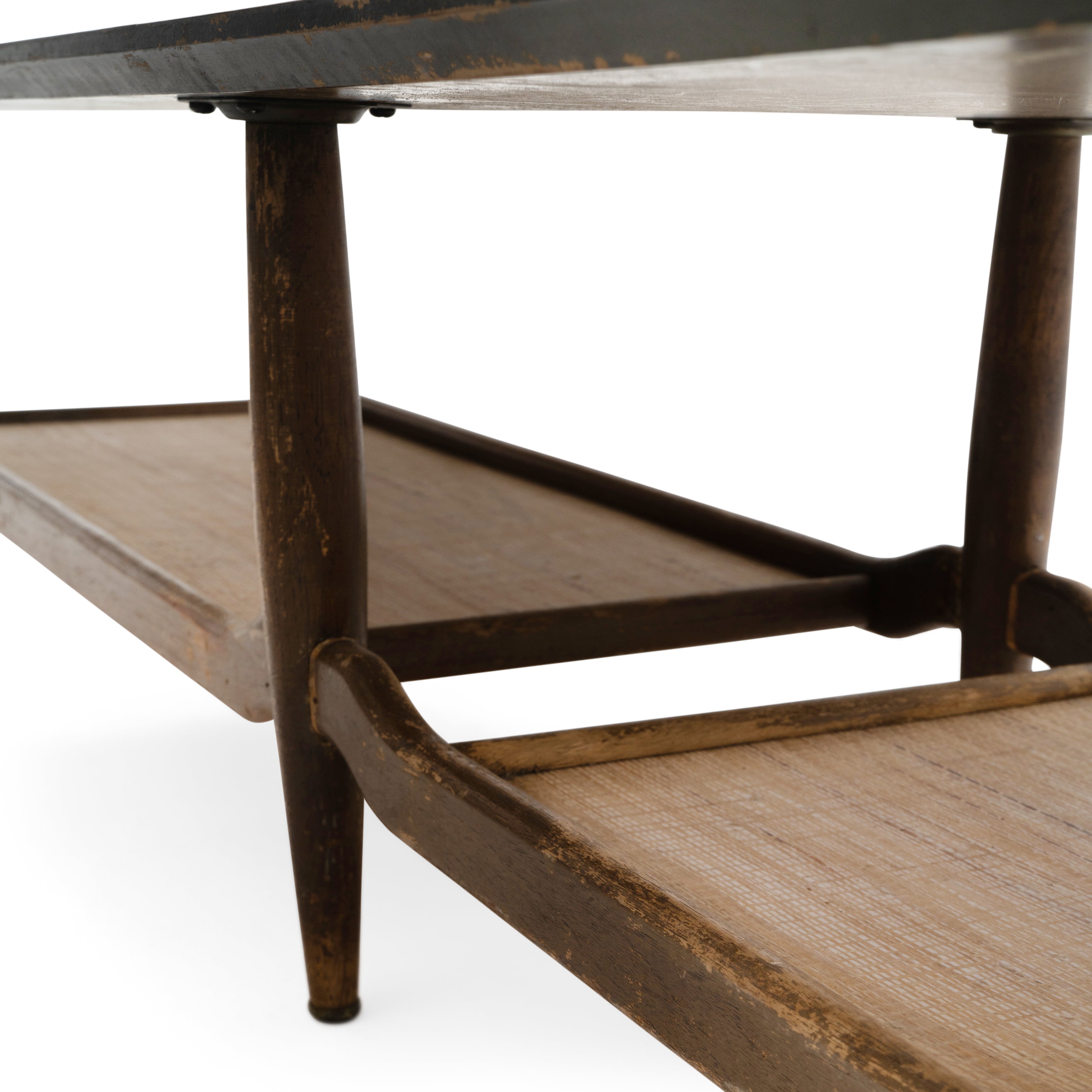 White & Black Modern Wood Rectangular Coffee Table - Gil & Roy Props