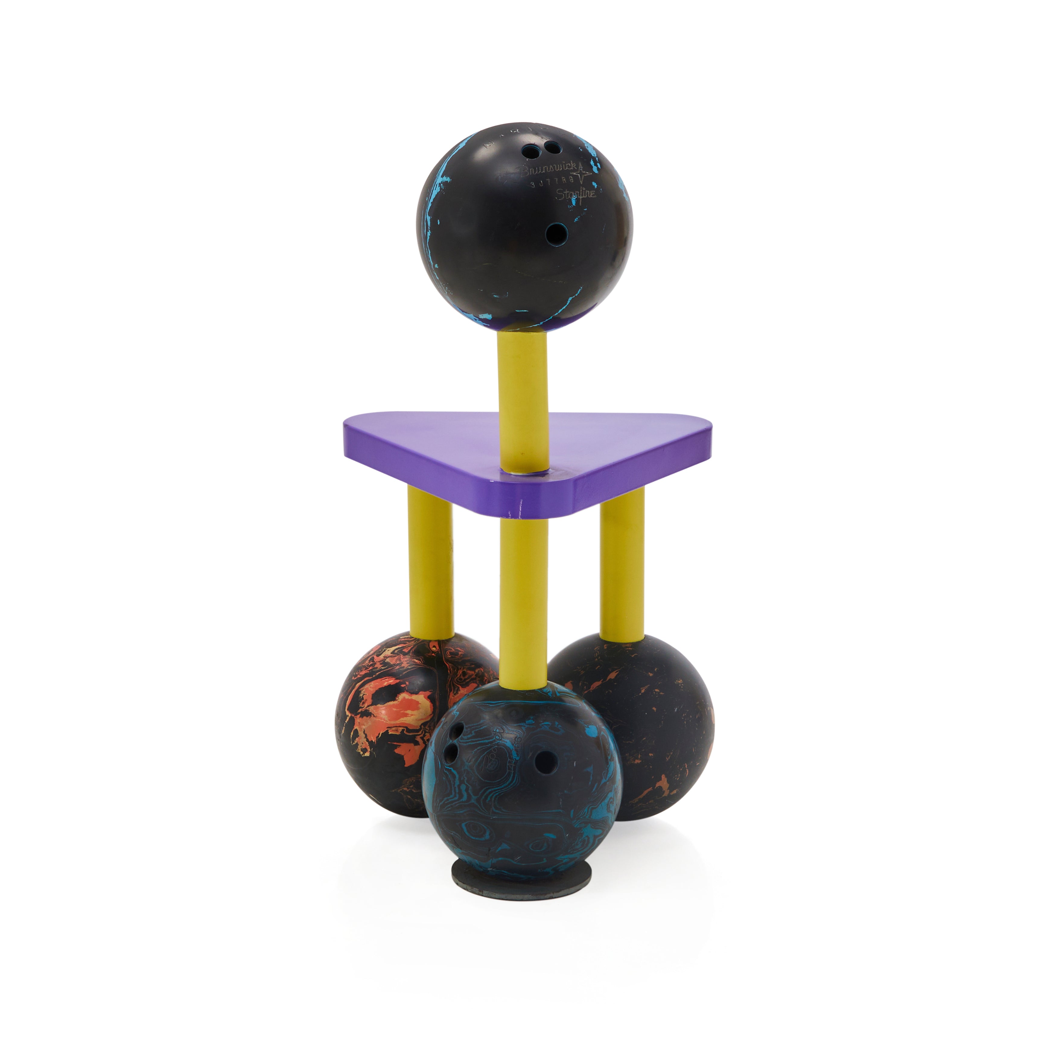 Purple & Yellow Memphis Style Bowling Ball Chair - Gil & Roy Props