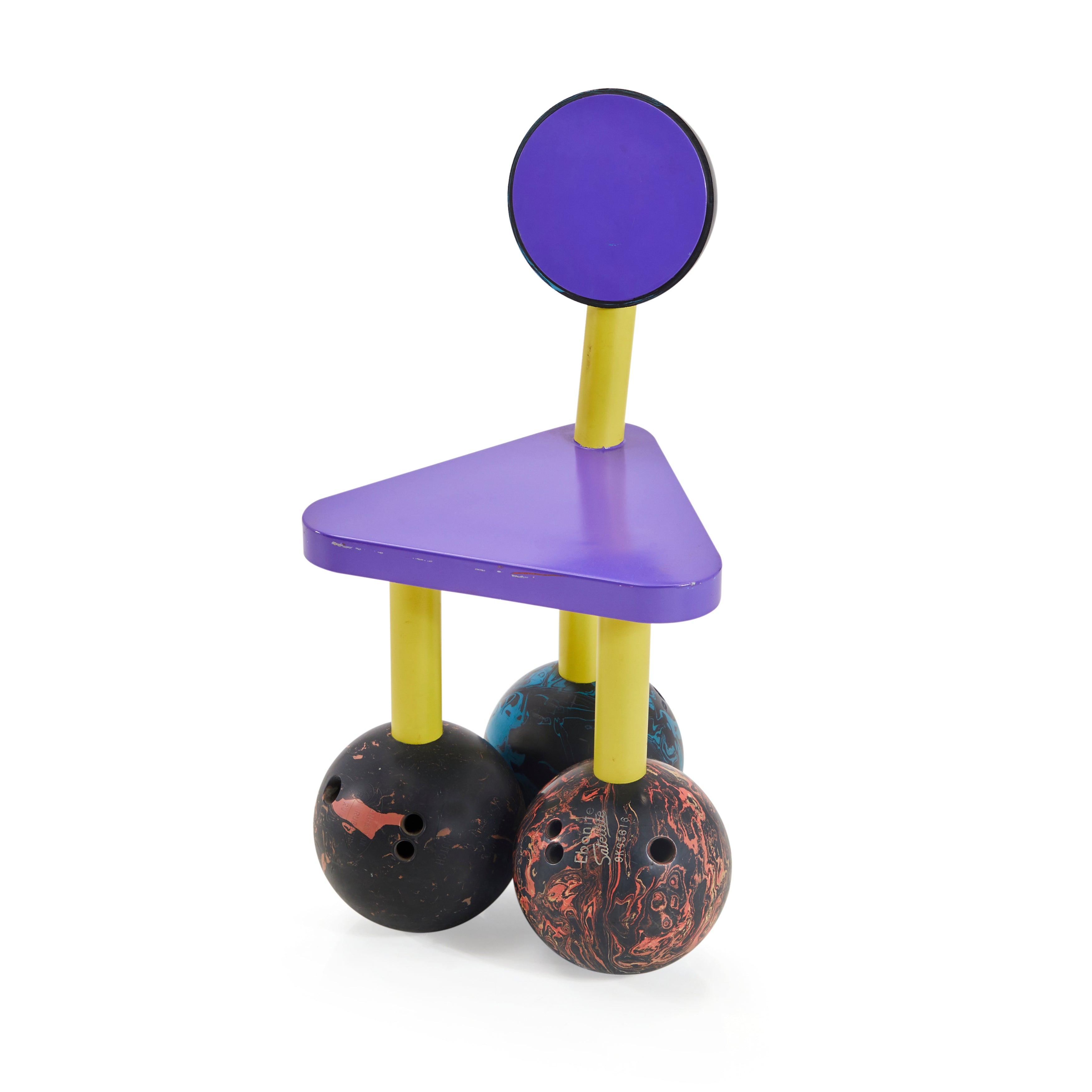 Purple & Yellow Memphis Style Bowling Ball Chair - Gil & Roy Props