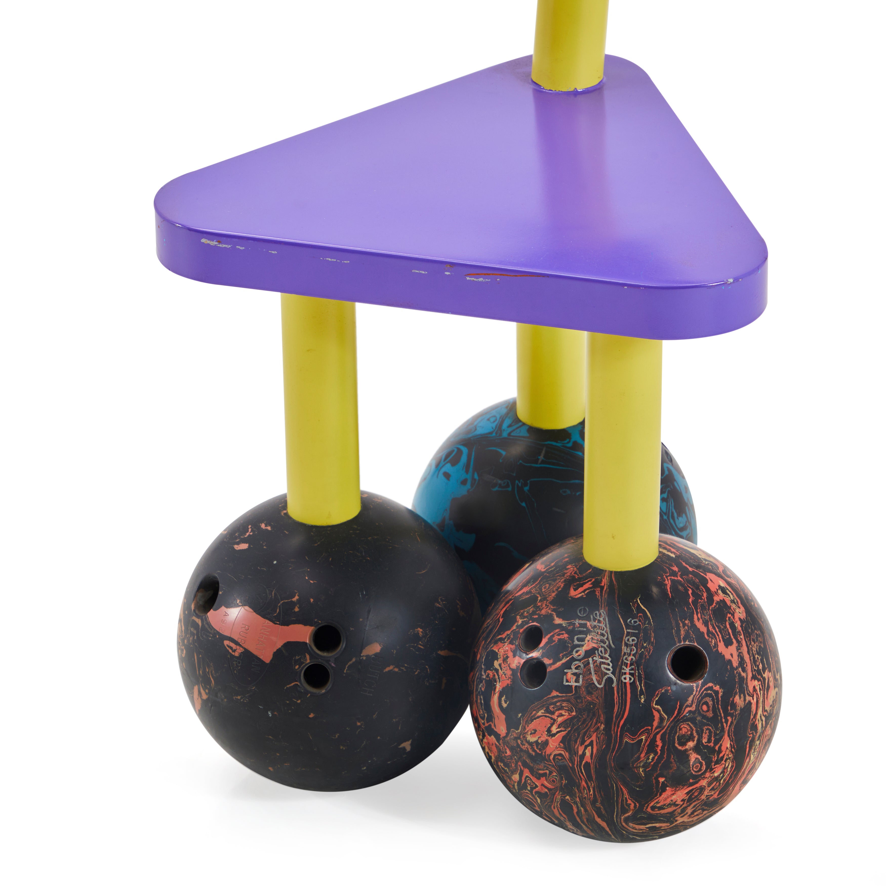 Purple & Yellow Memphis Style Bowling Ball Chair - Gil & Roy Props