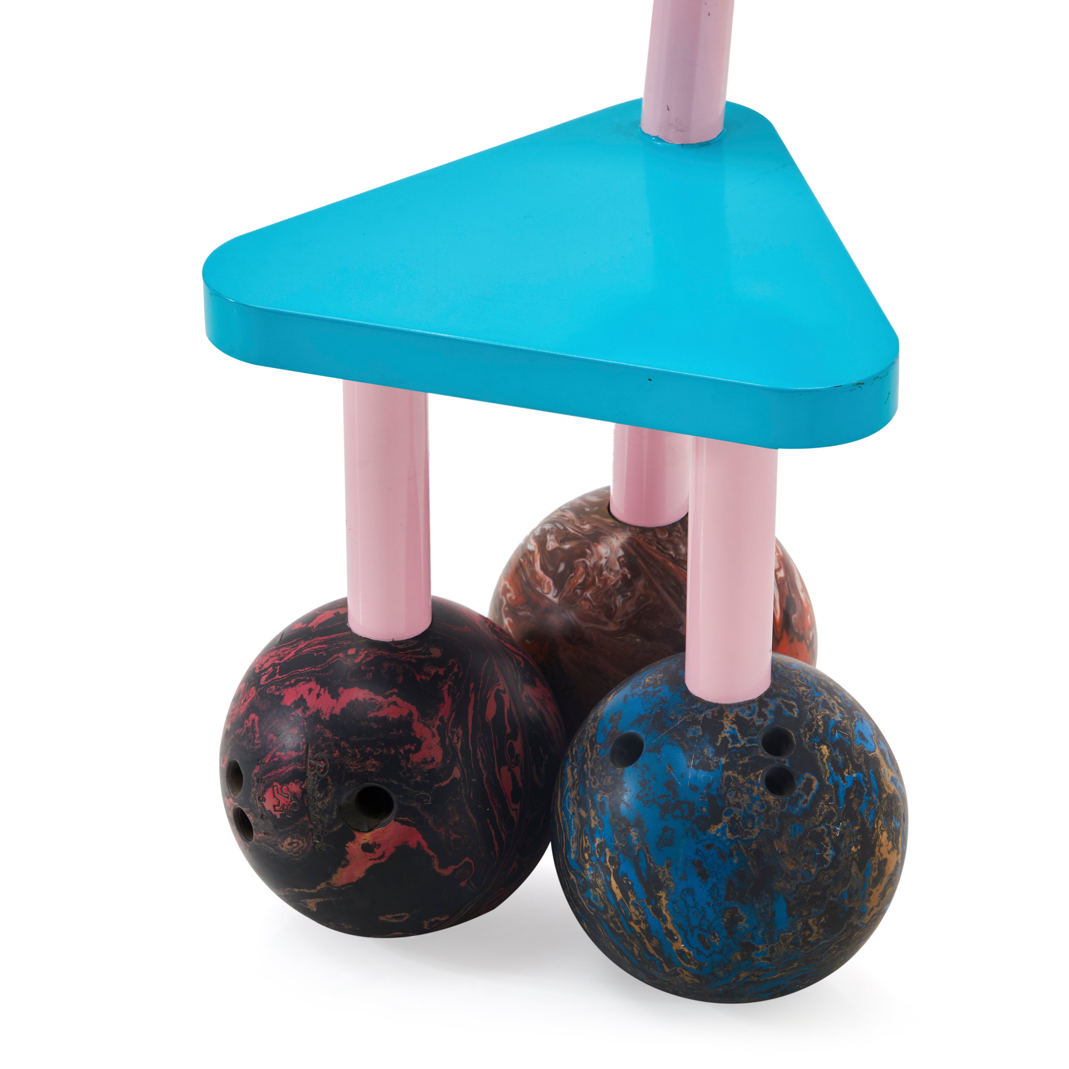 Blue & Pink Memphis Style Bowling Ball Chair - Gil & Roy Props