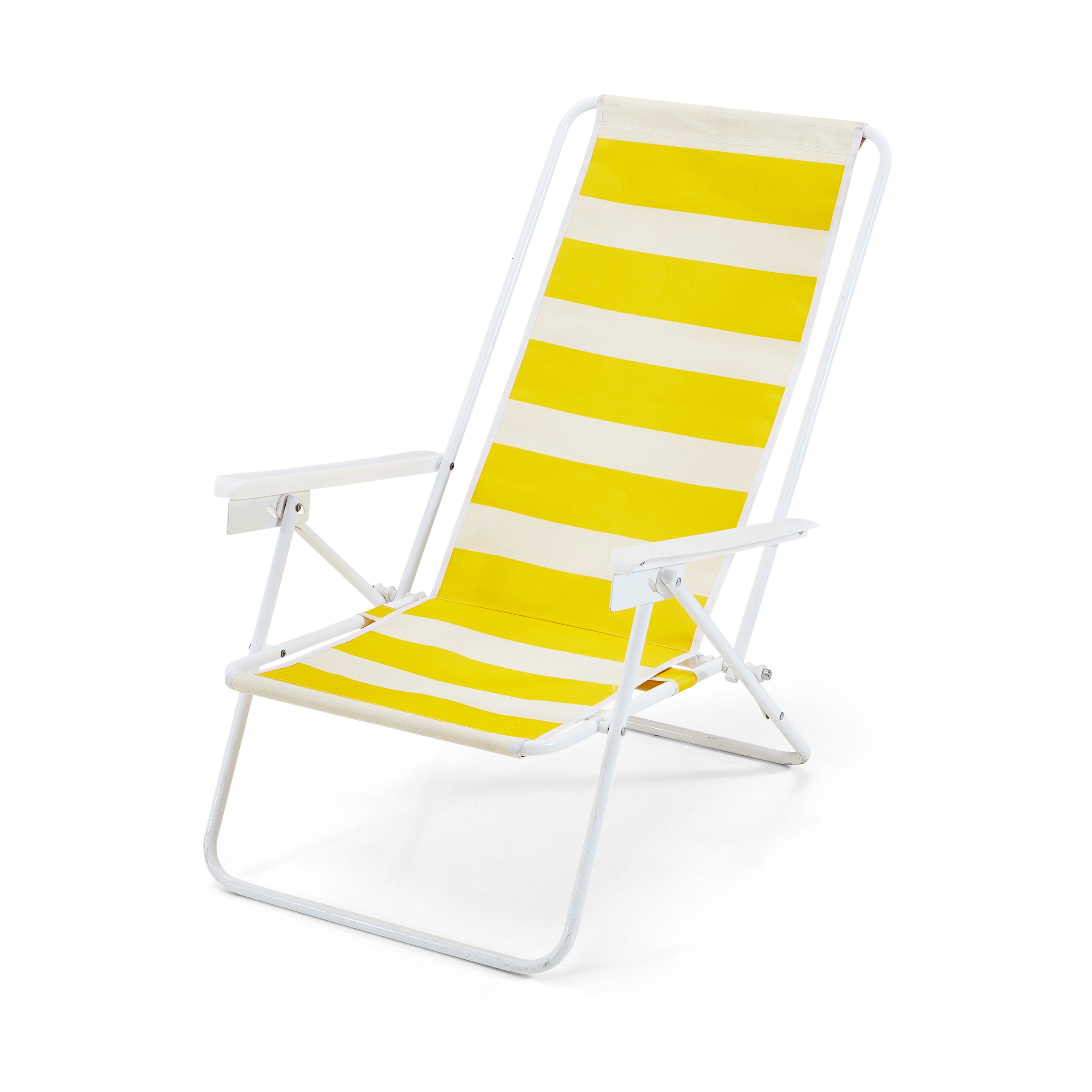 Yellow & White Folding Beach Chair - Gil & Roy Props