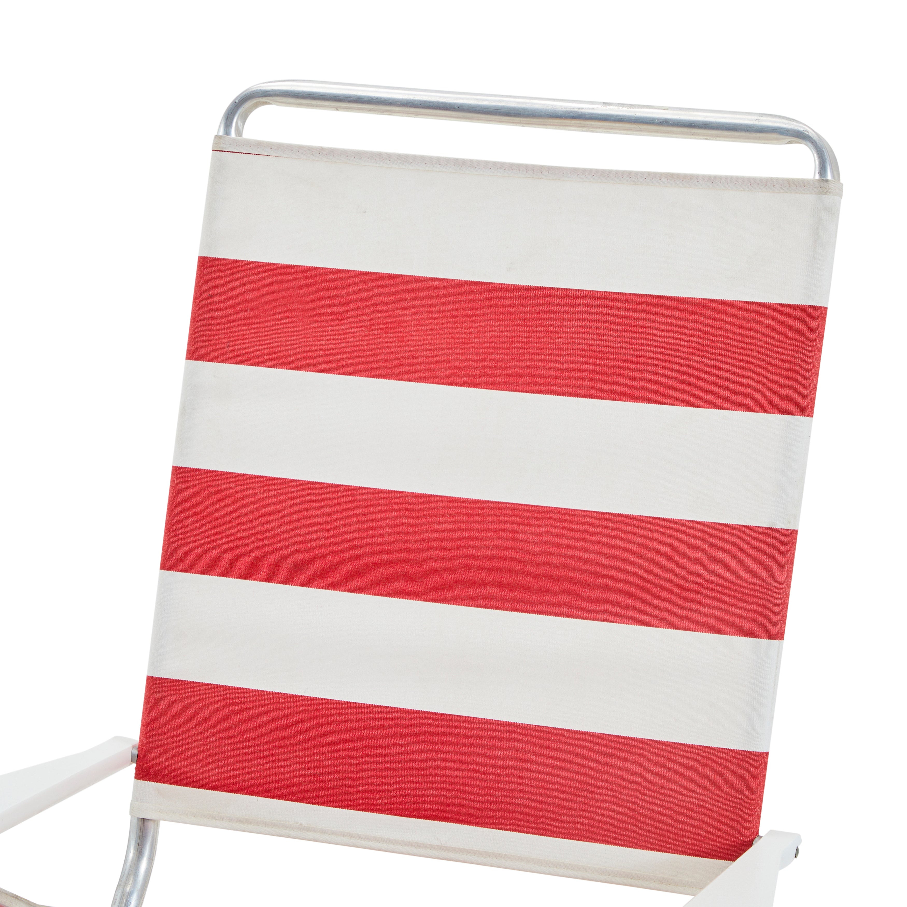 Red & White Striped Folding Beach Chair - Gil & Roy Props