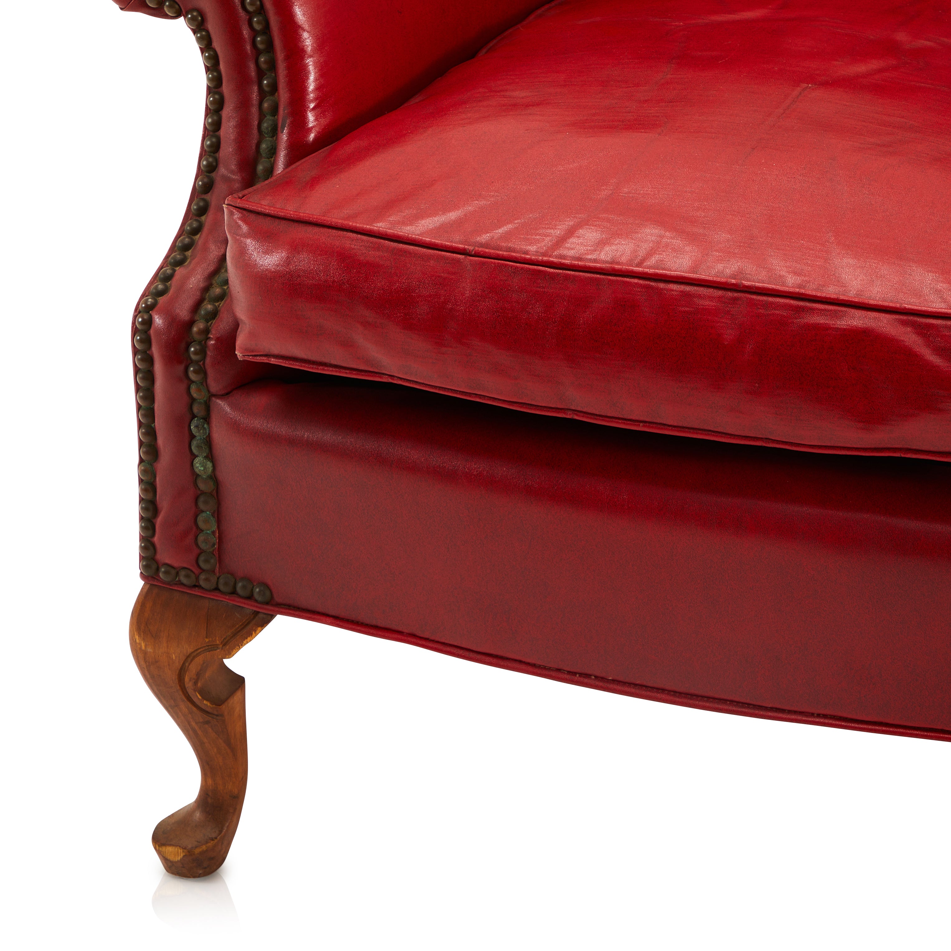 Red Leather Claw Footed Library Chair - Gil & Roy Props