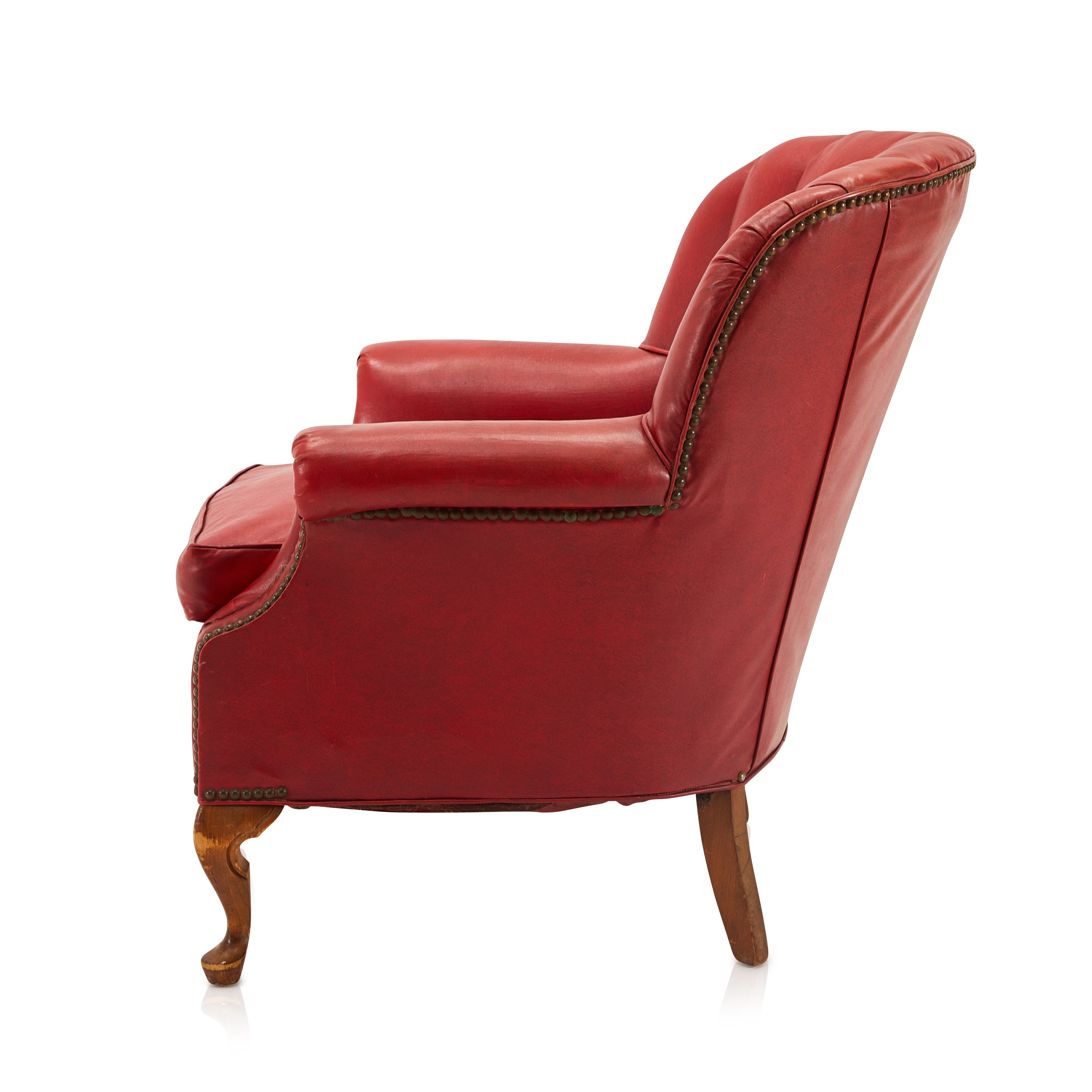 Red Leather Claw Footed Library Chair - Gil & Roy Props